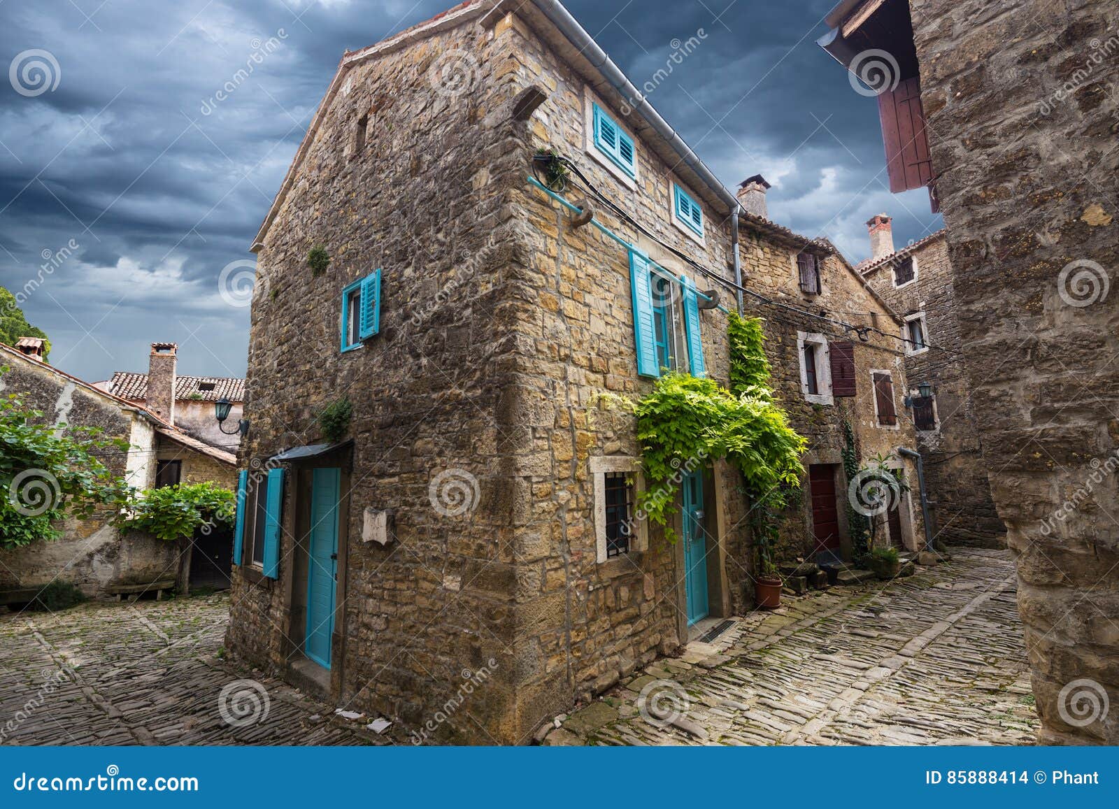 Architecture of Groznjan, Croatia. Stock Photo - Image of landmark ...