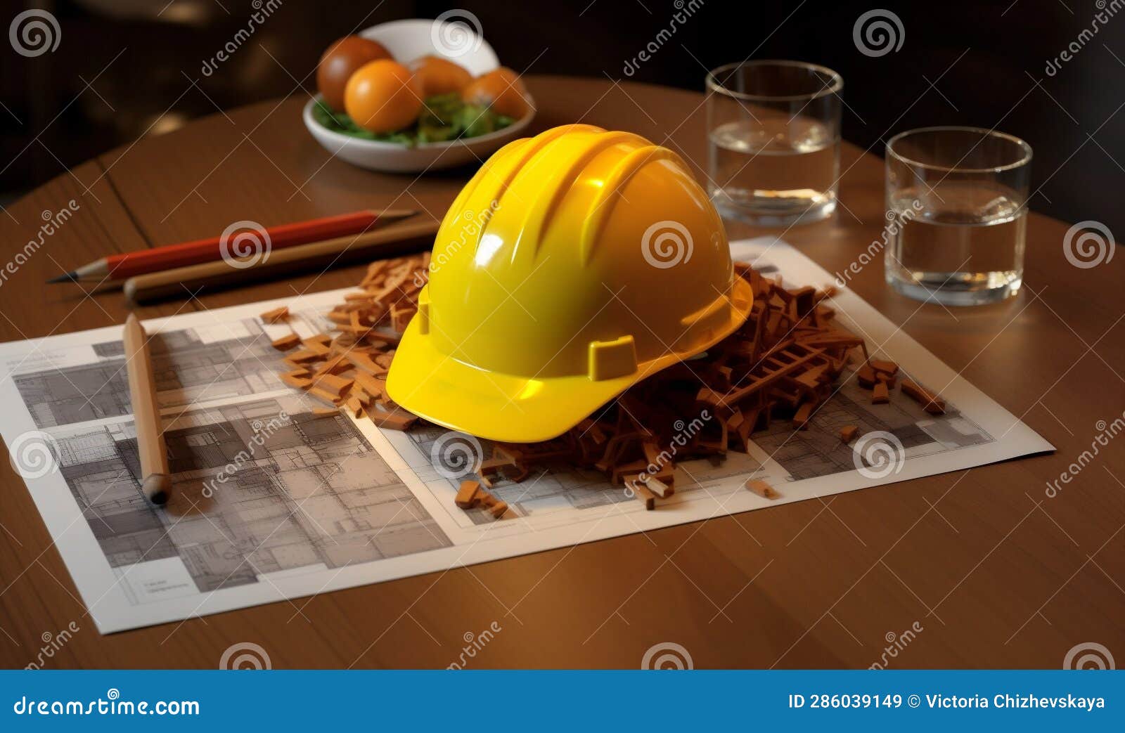 Architecture Helmet Plan Project Blueprint Model Construction Building ...