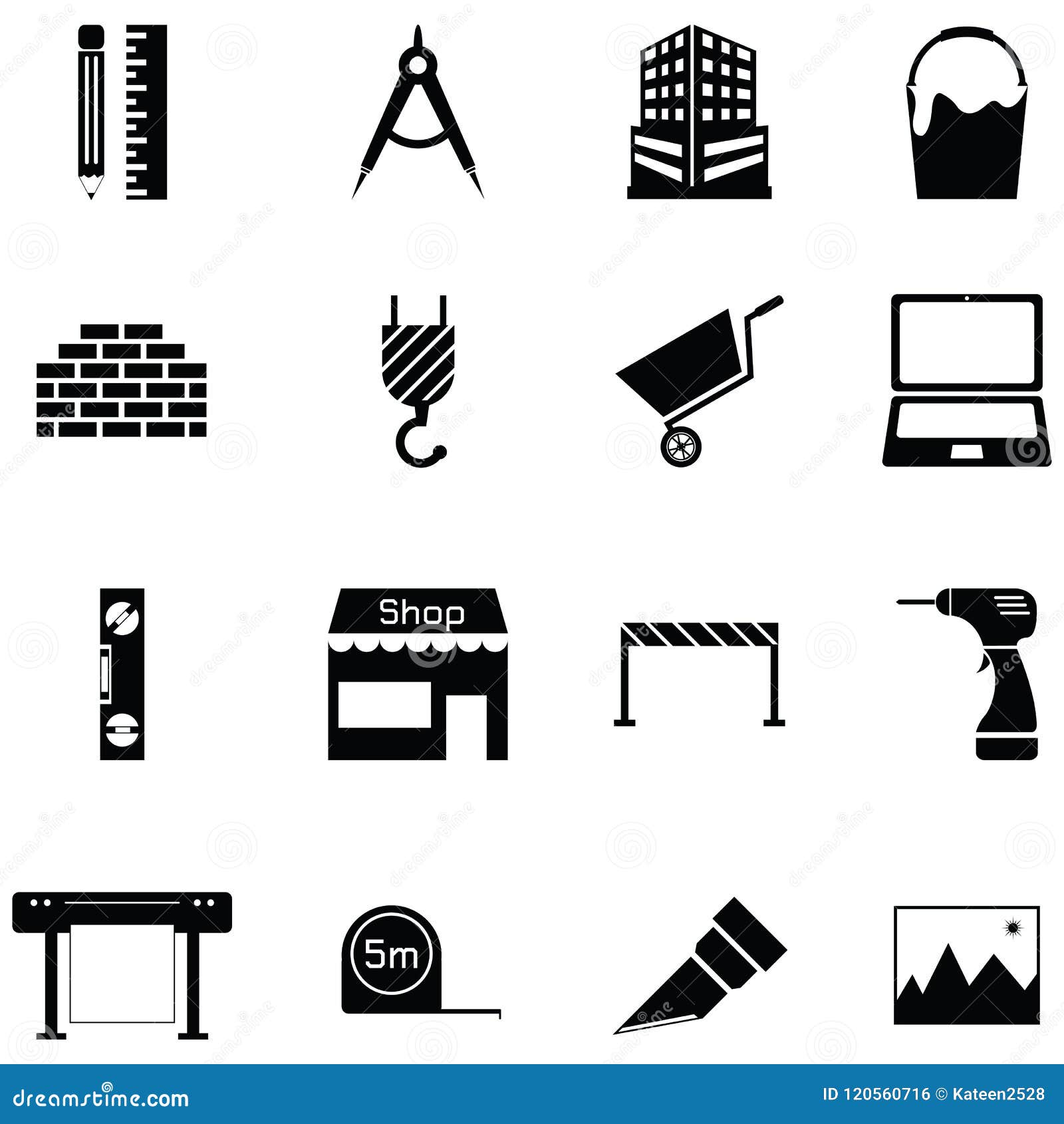 Architecture icon set stock vector. Illustration of construction ...
