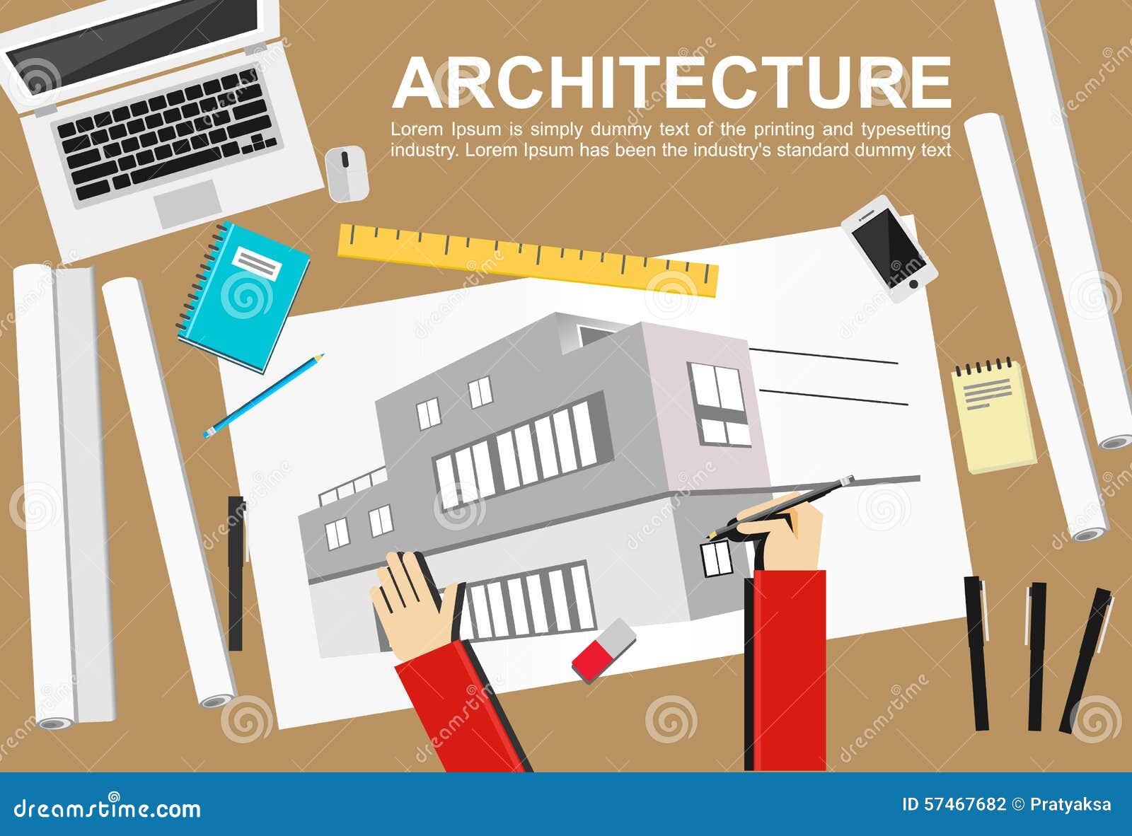 Architecture Illustration. Architecture Concept. Flat Design ...