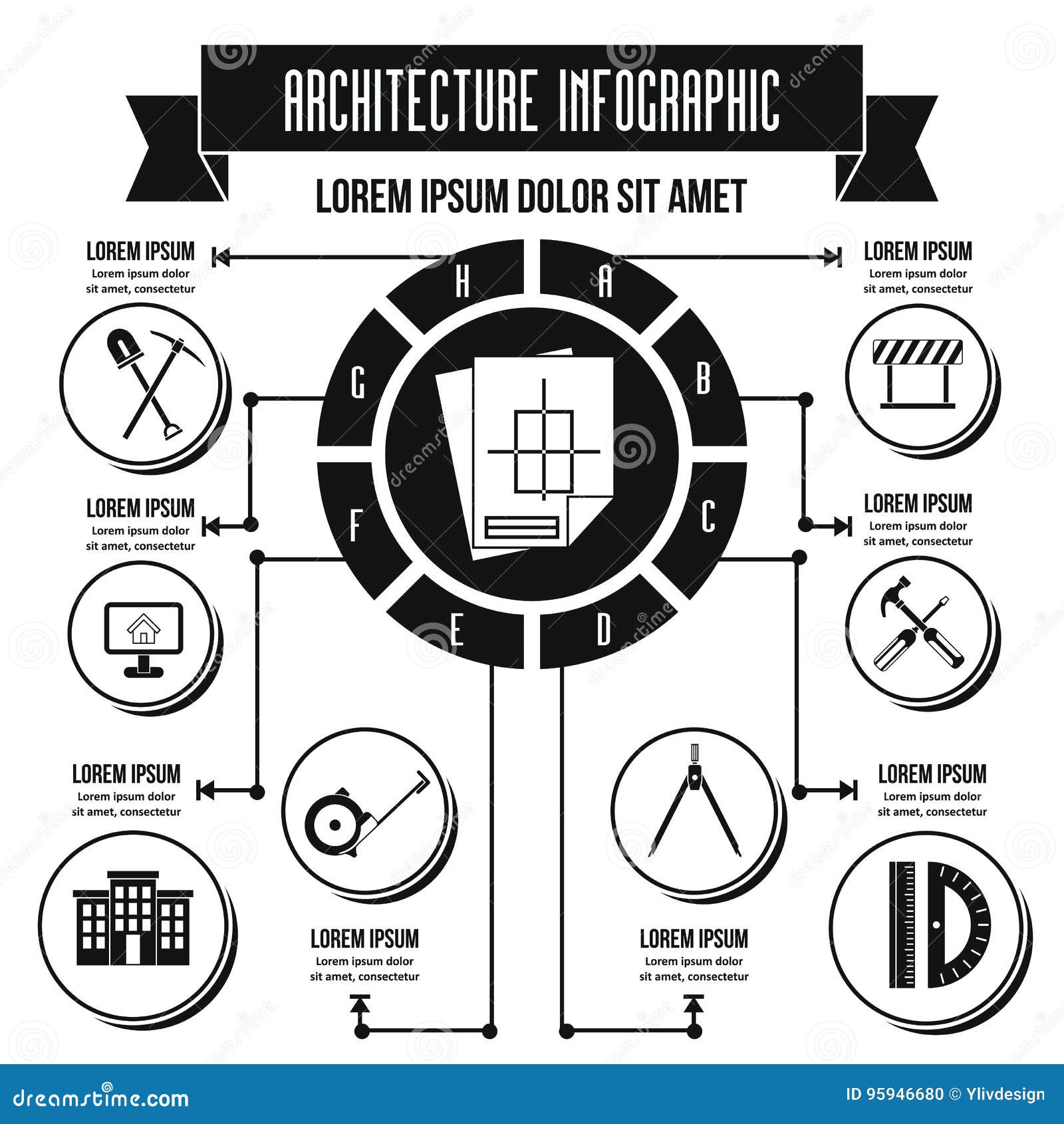 Architecture Infographic Concept, Flat Style Stock Vector ...