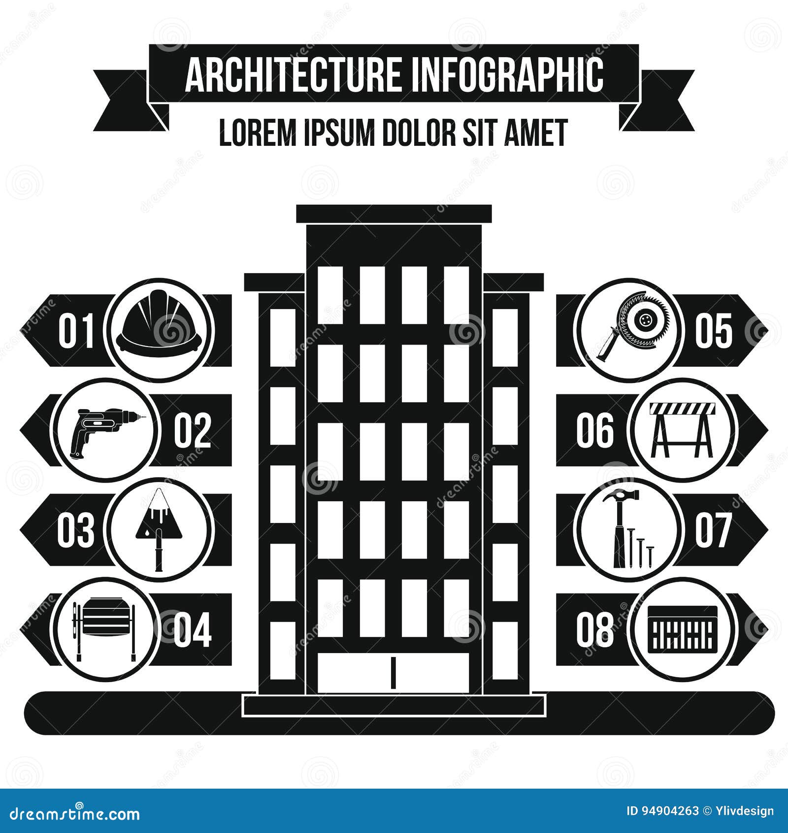 Architecture Infographic Concept, Simple Style Stock Vector ...