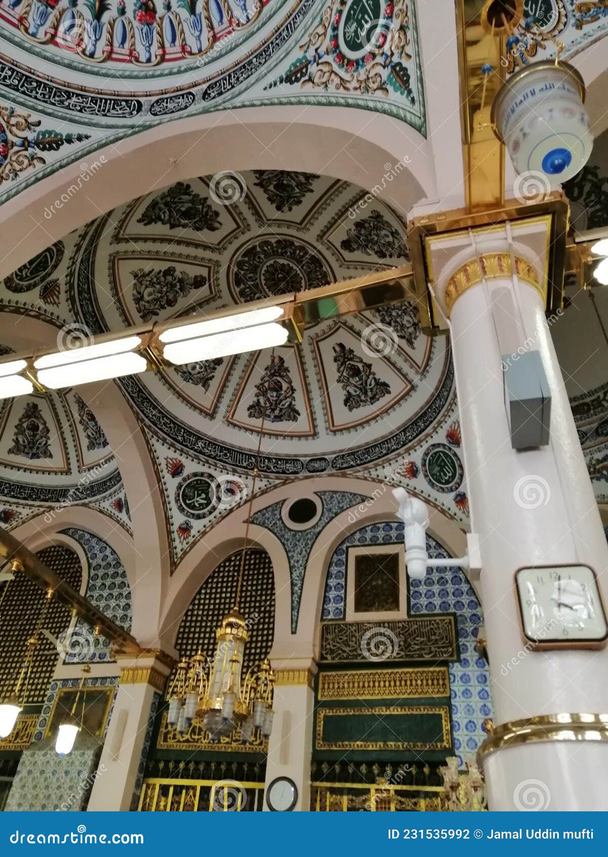 Architecture Inside Mosque Madina Editorial Photography - Image of ...