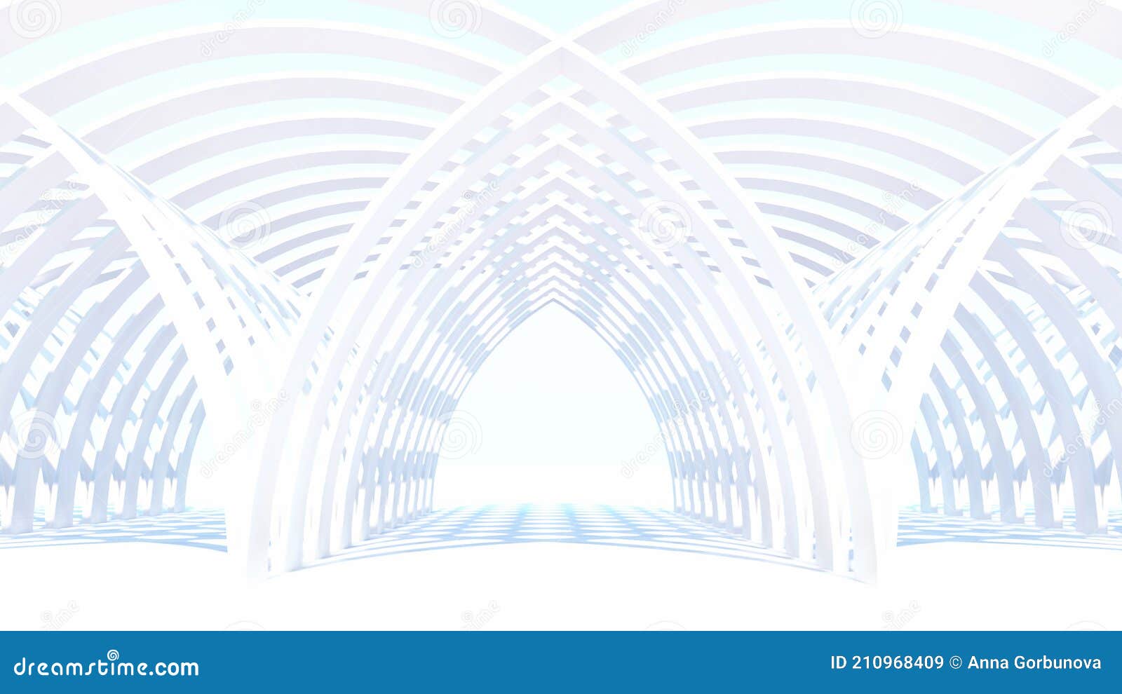 Futuristic Architecture Background Design Columns in Interior 3d Render ...