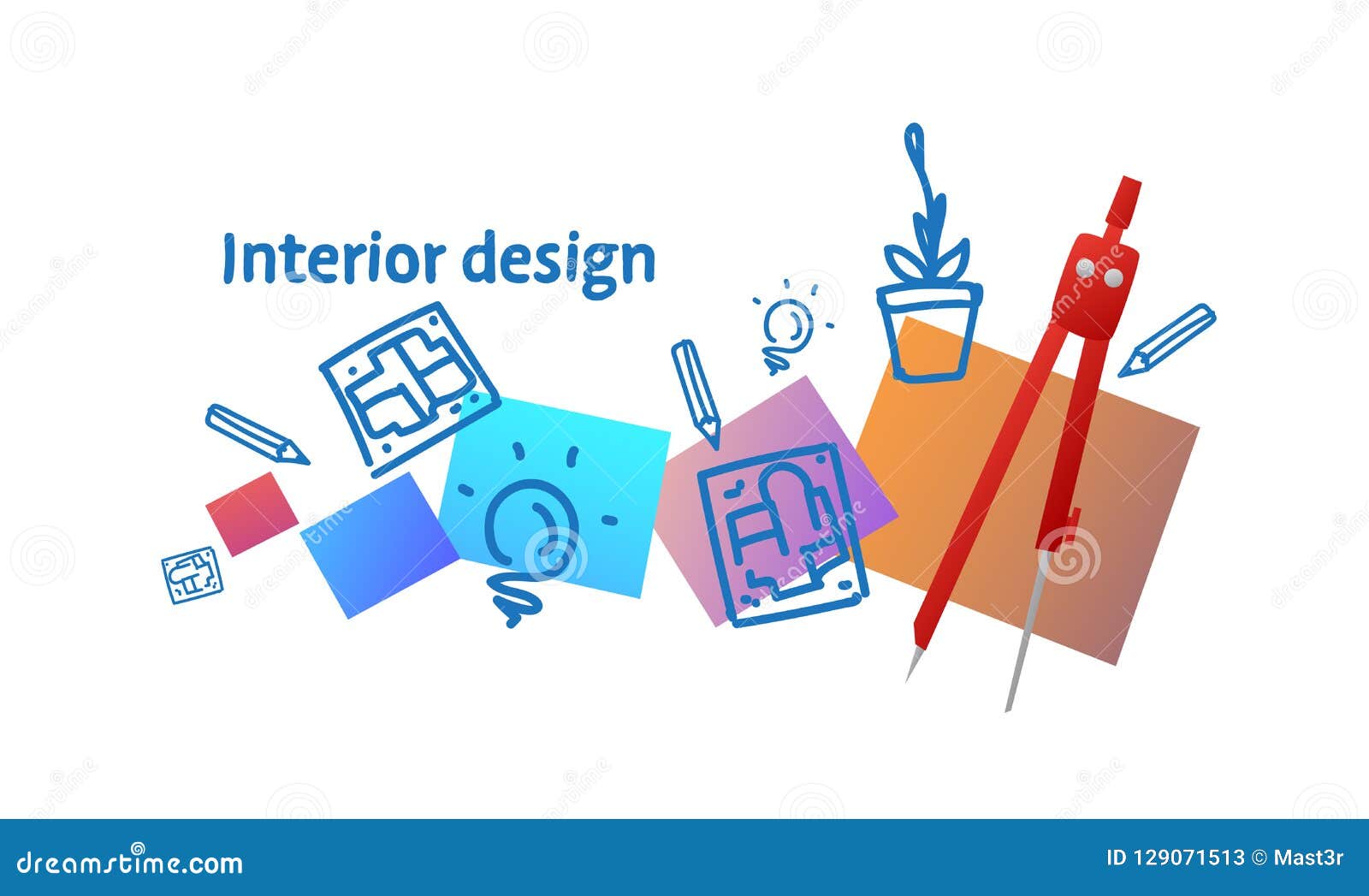 Architecture Interior Design Concept Compass Technical Drawing ...