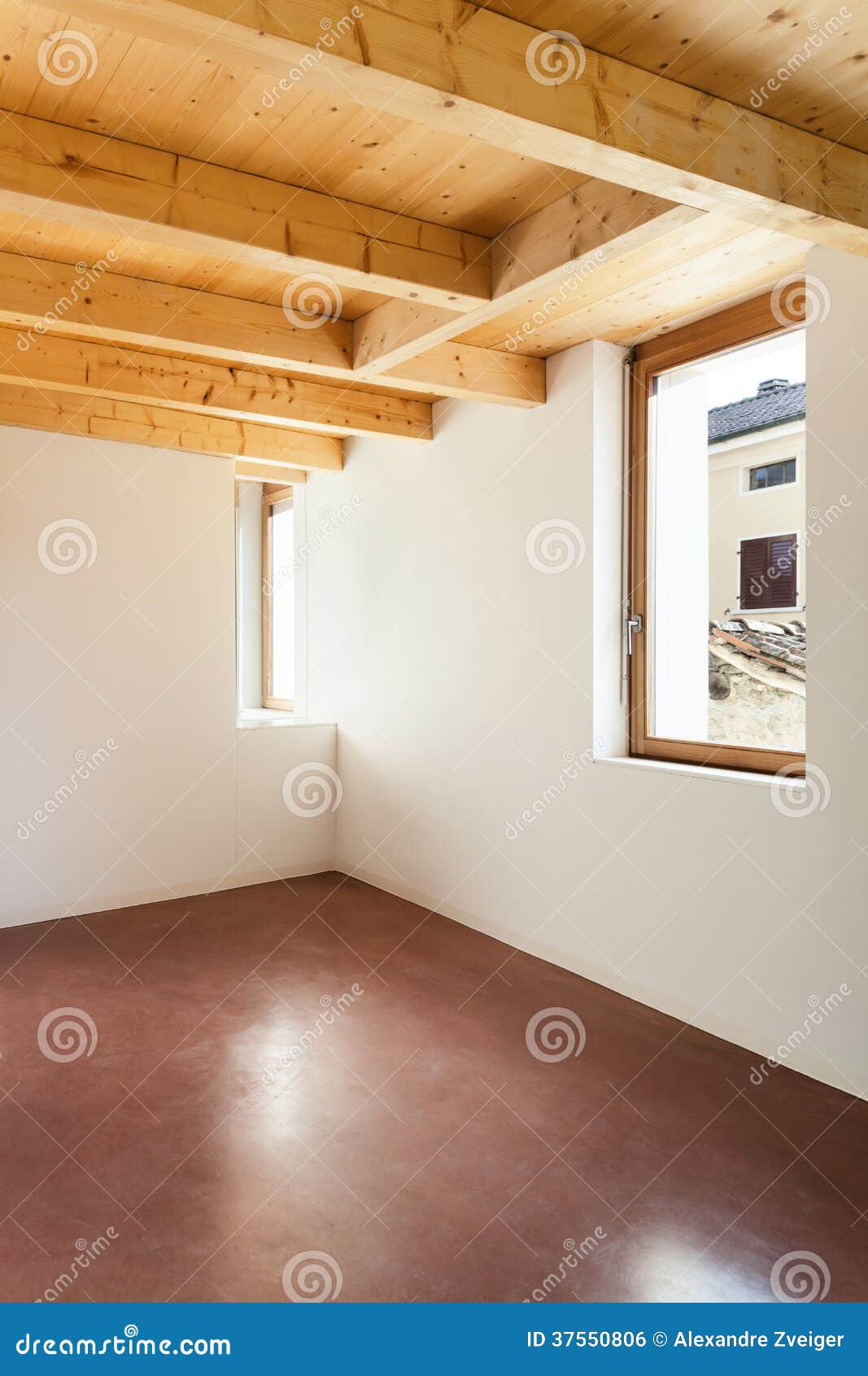 Architecture, Interior, Empty House Stock Photo - Image of space, beam ...