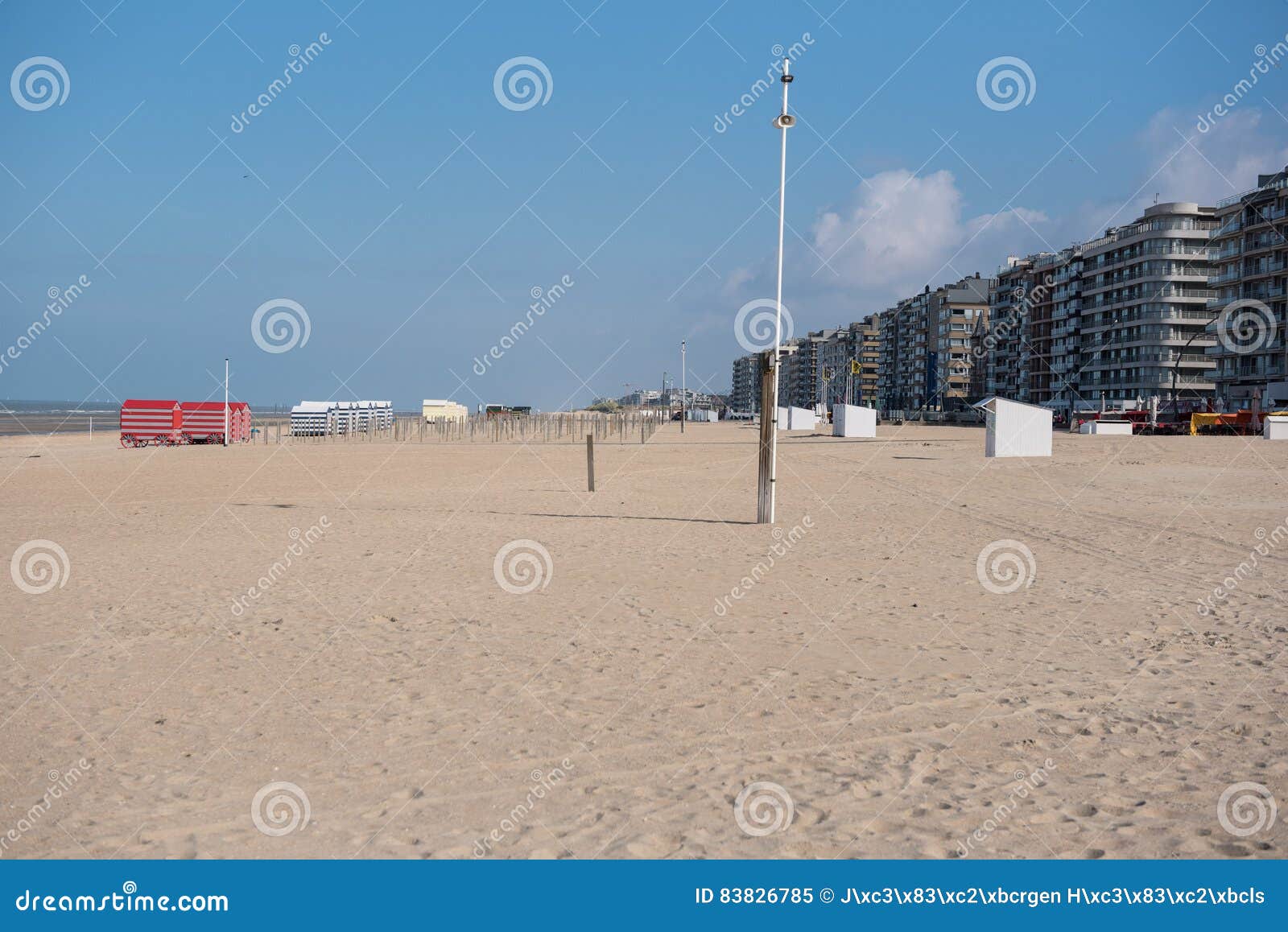 Architecture In Koksijde From The Beach Of The North Sea Royalty-Free ...