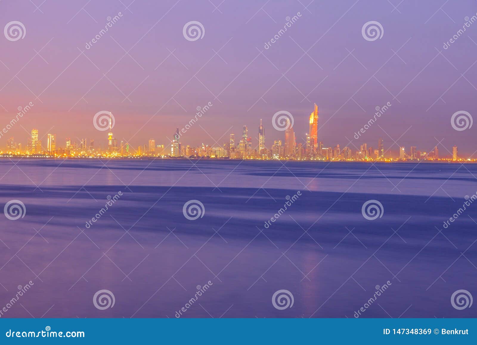 Architecture of Kuwait City Stock Image - Image of skyline, sunrise ...