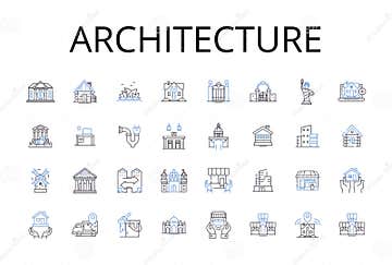 Architecture Line Icons Collection. Engineering, Building, Designing ...