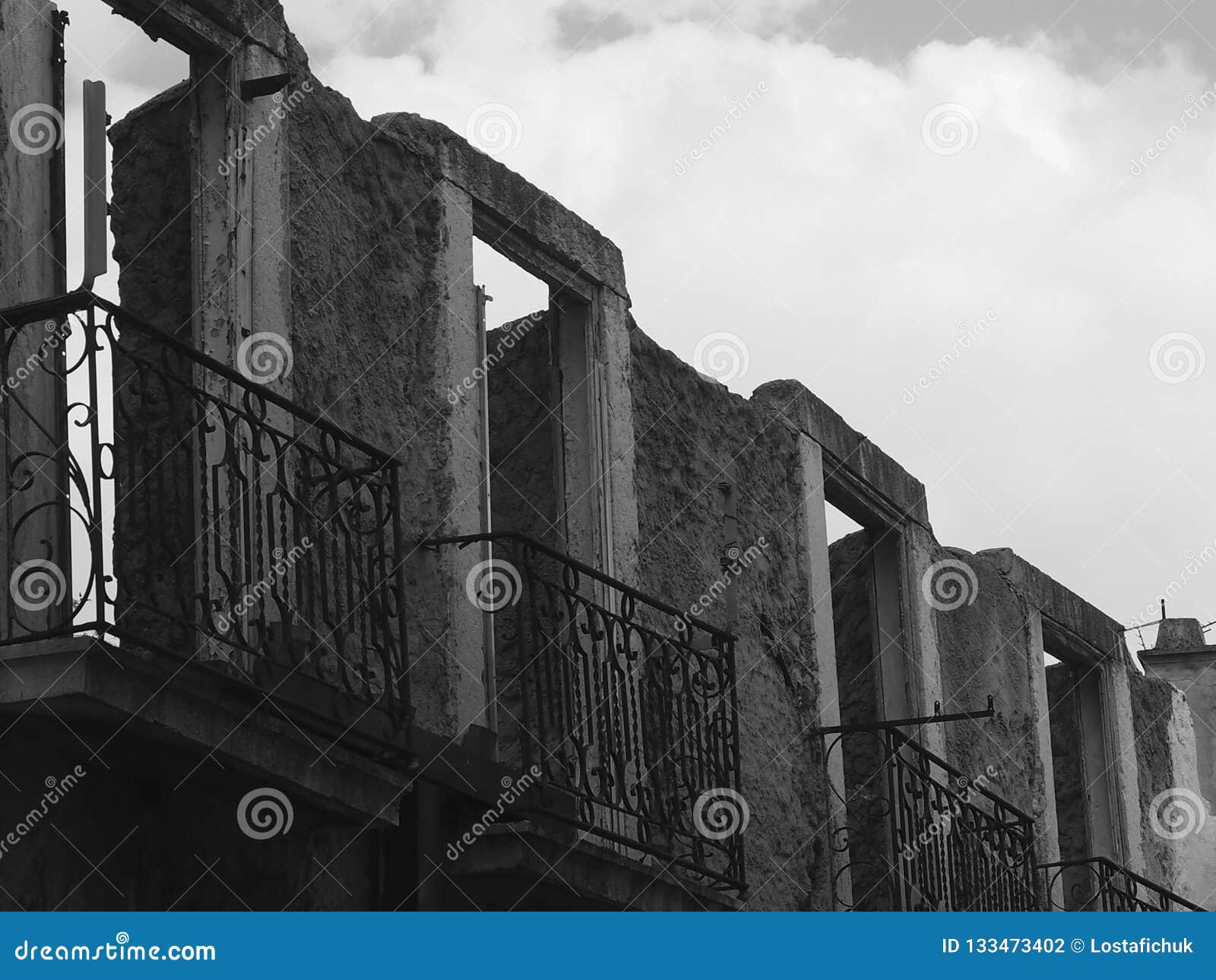 Architecture in Lisbon Portugal with AShell of an Apartment Building ...