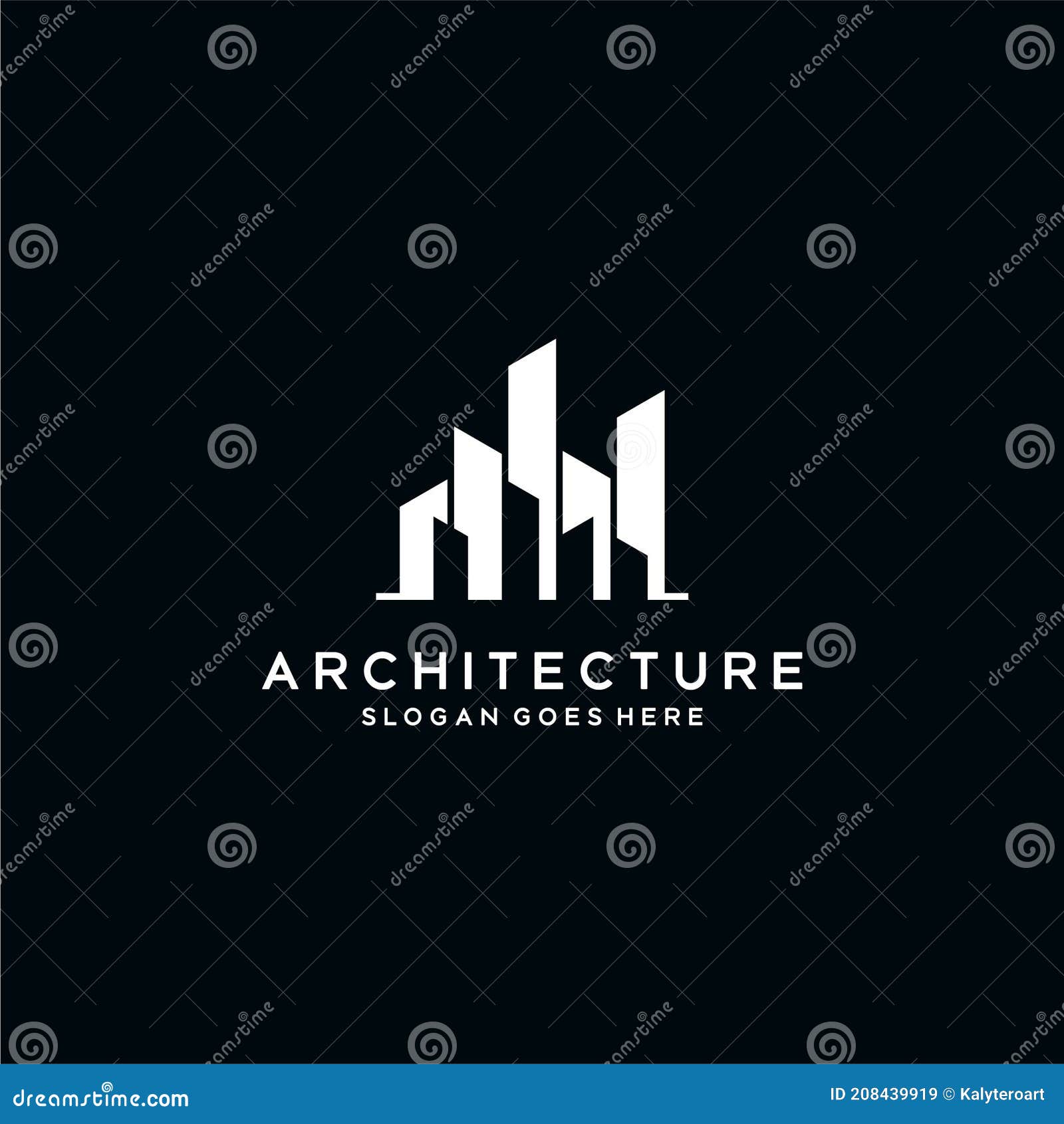 Architecture Logo Design in Line Art Style Stock Illustration ...