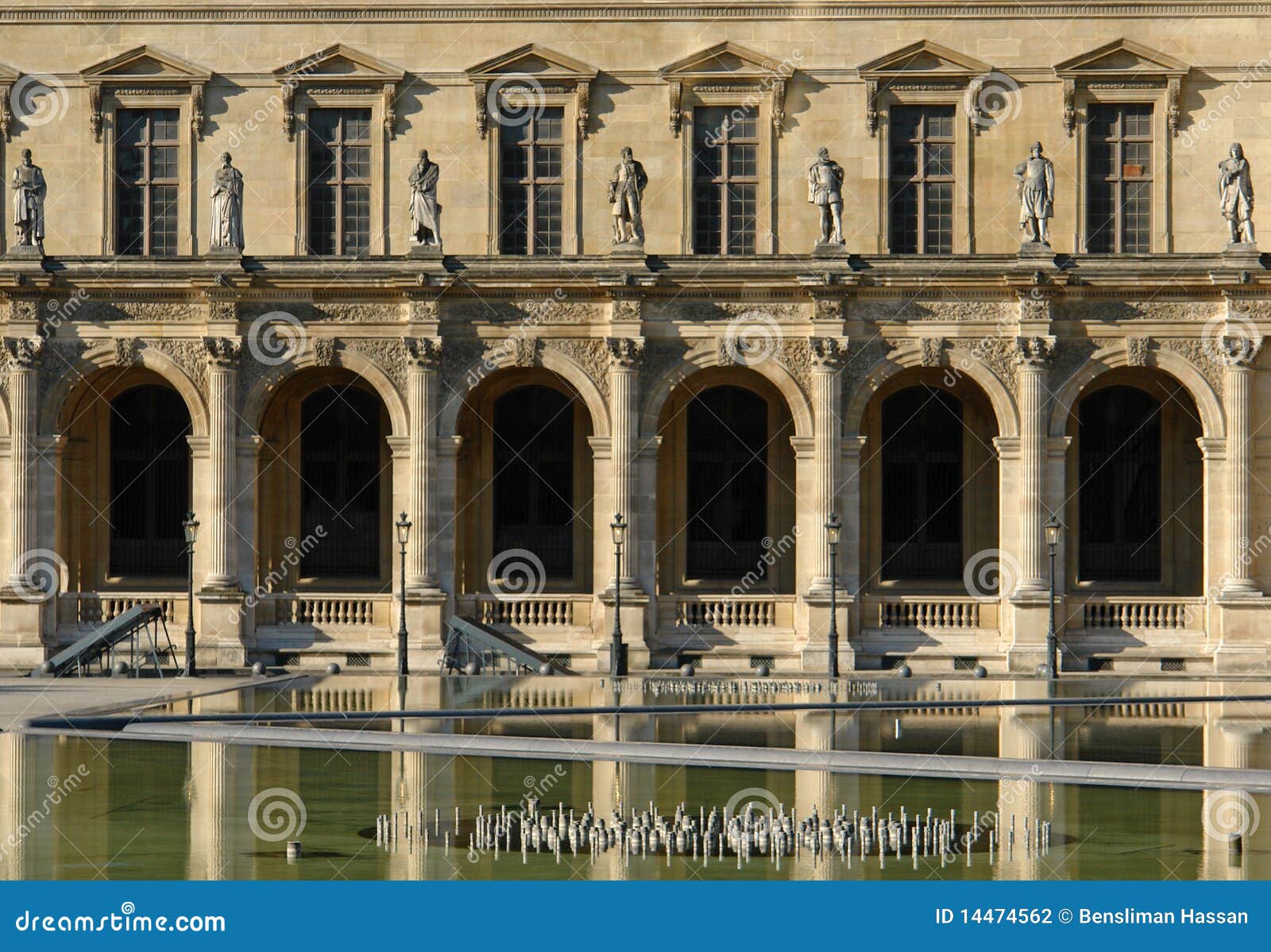 Architecture of Louvre Square Courtyard Stock Photo - Image of outdoor ...