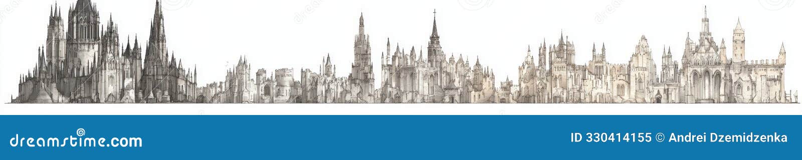 Architecture of Medieval Castles on Transparent Background Stock Image ...