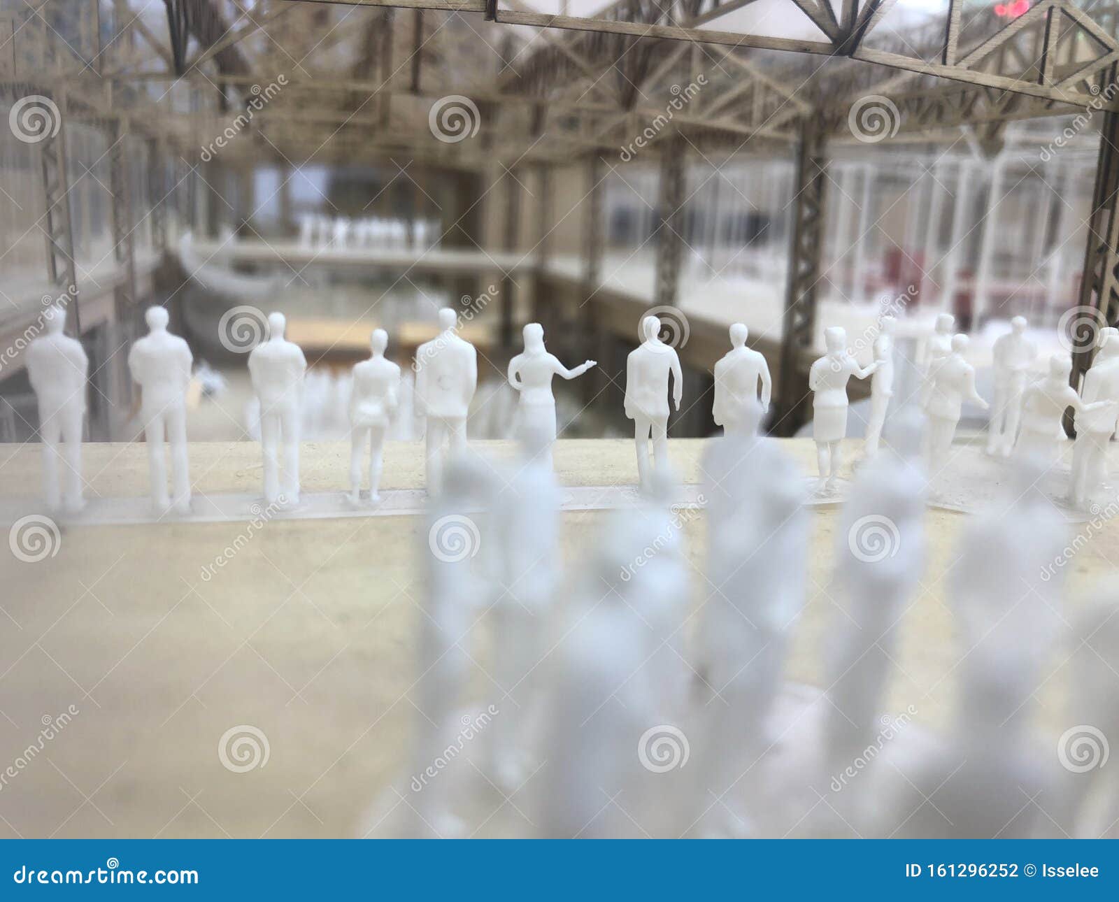 Architecture Mockup of a Huge Workplace with Miniature People Inside ...