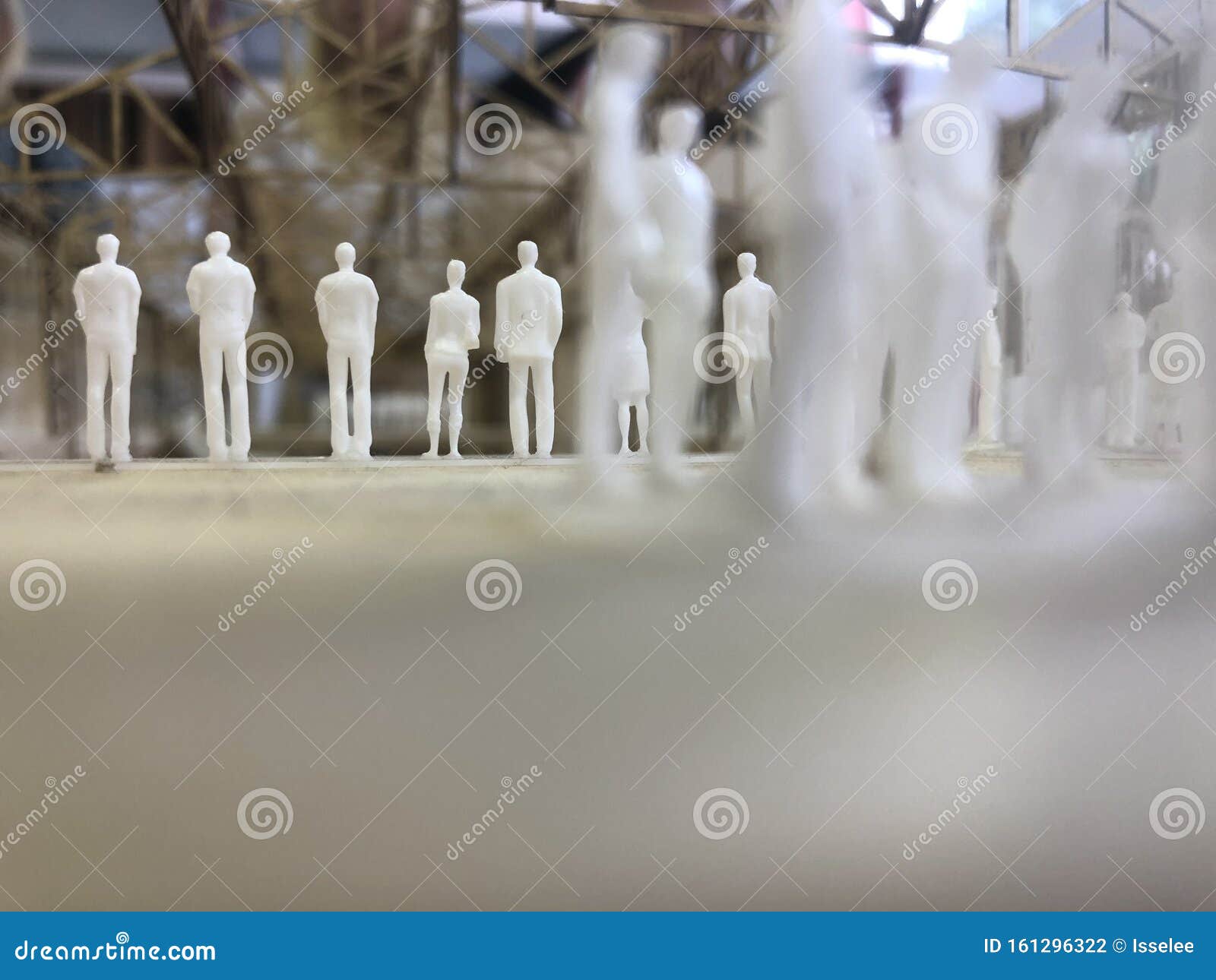 Architecture Mockup of a Huge Workplace with Miniature People Inside ...