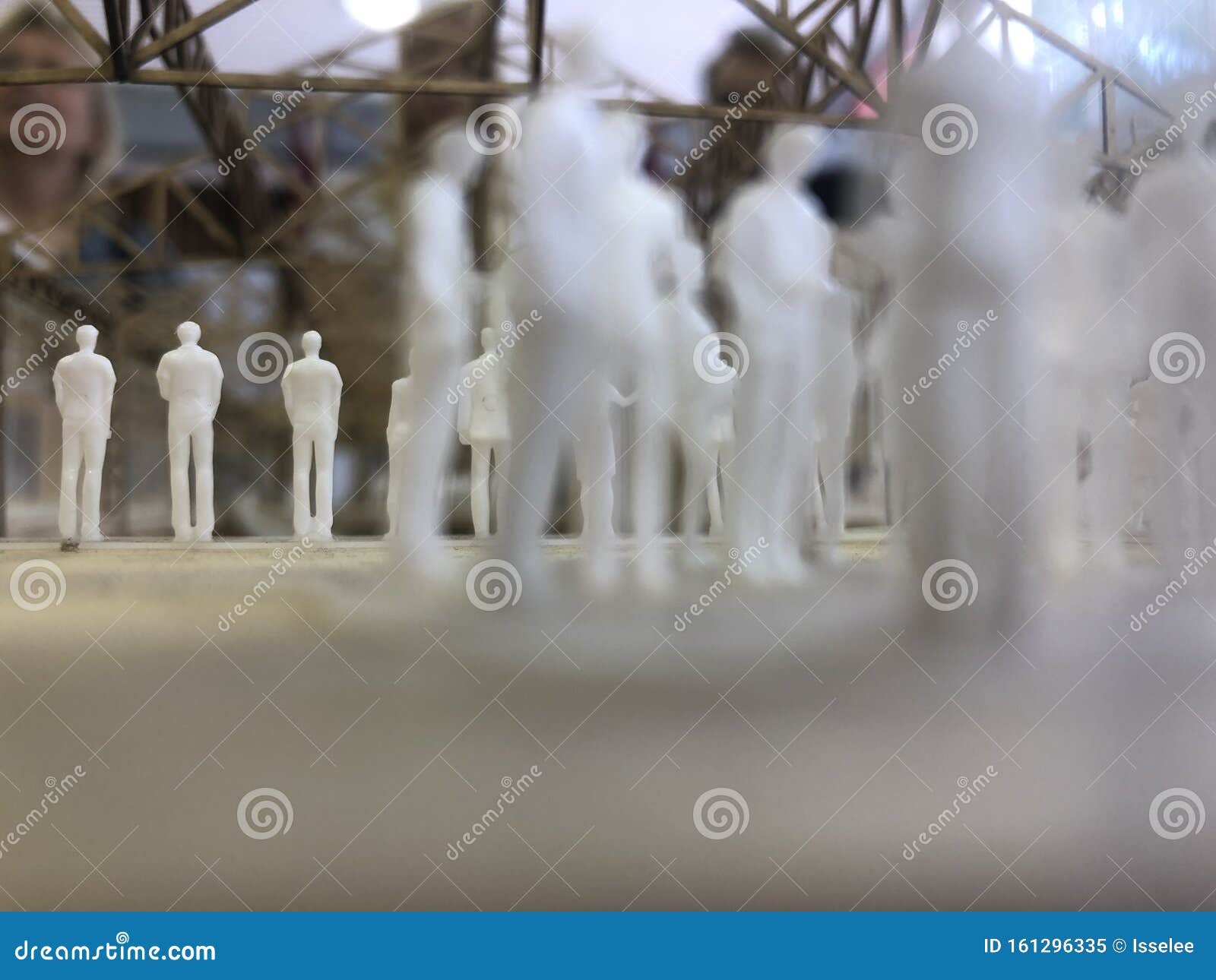 Architecture Mockup of a Huge Workplace with Miniature People Inside ...