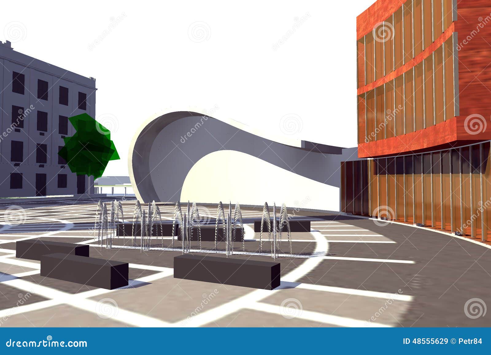 Architecture model stock illustration. Illustration of exterior - 48555629