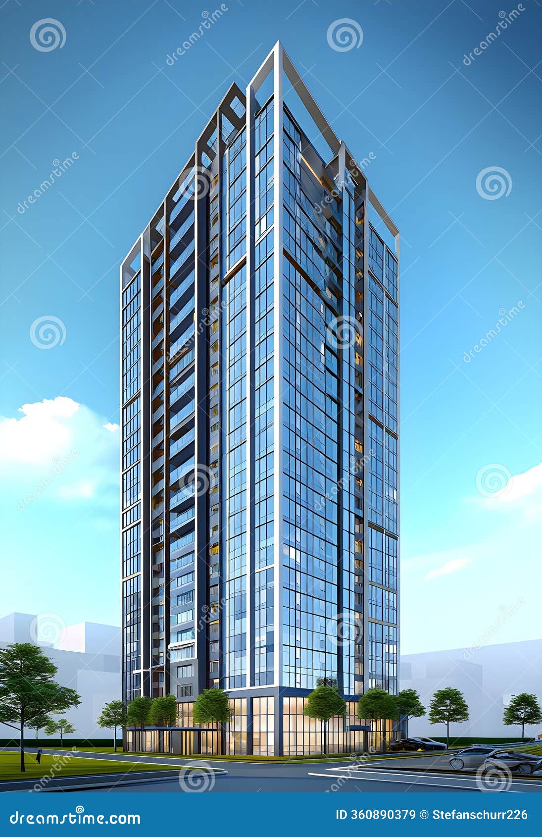 Three Dimensional Rendering of a Modern Office Building Stock ...