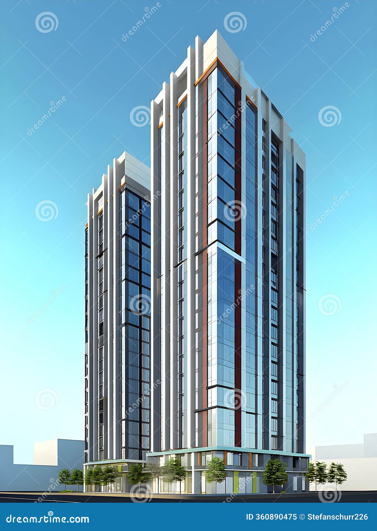 Three Dimensional Rendering of a Modern Office Building Stock ...