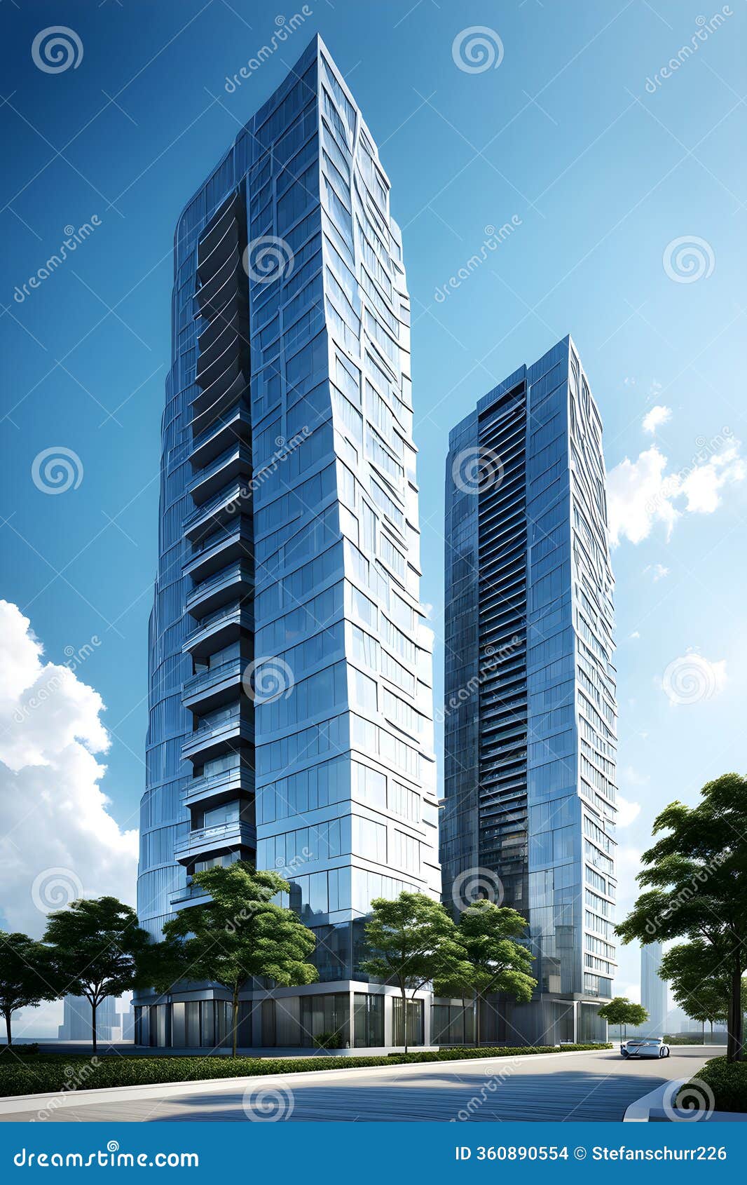 Three Dimensional Rendering of a Modern Office Building Stock ...