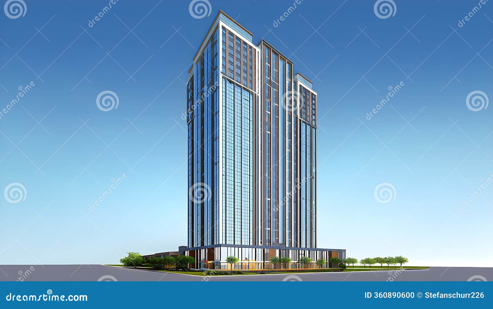 Three Dimensional Rendering of a Modern Office Building Stock ...