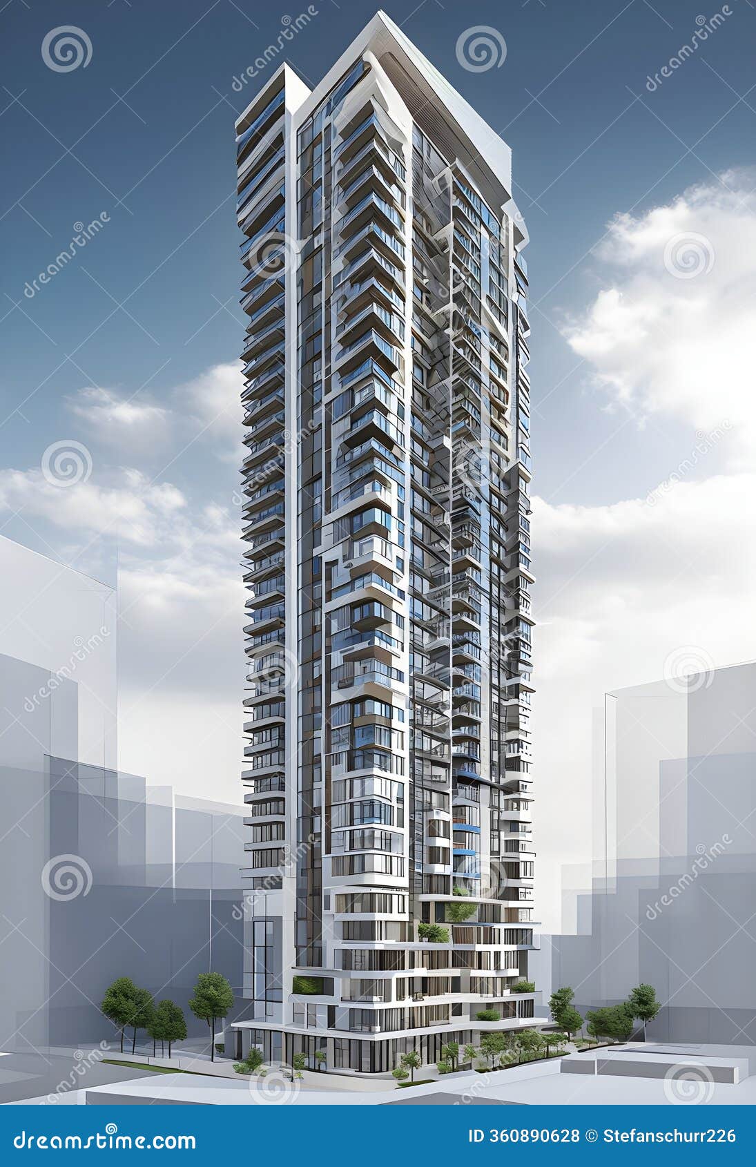 Three Dimensional Rendering of a Modern Office Building Stock ...