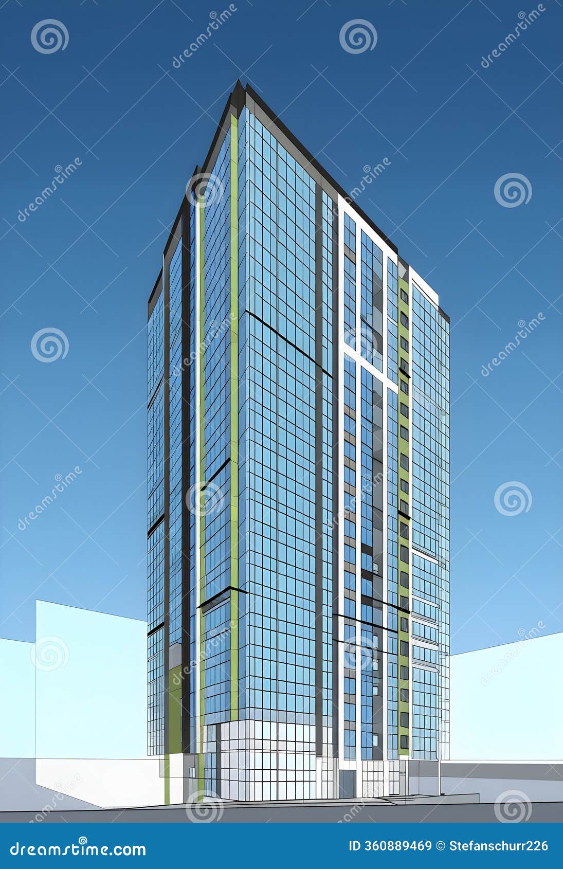 Three Dimensional Rendering of a Modern Office Building Stock ...