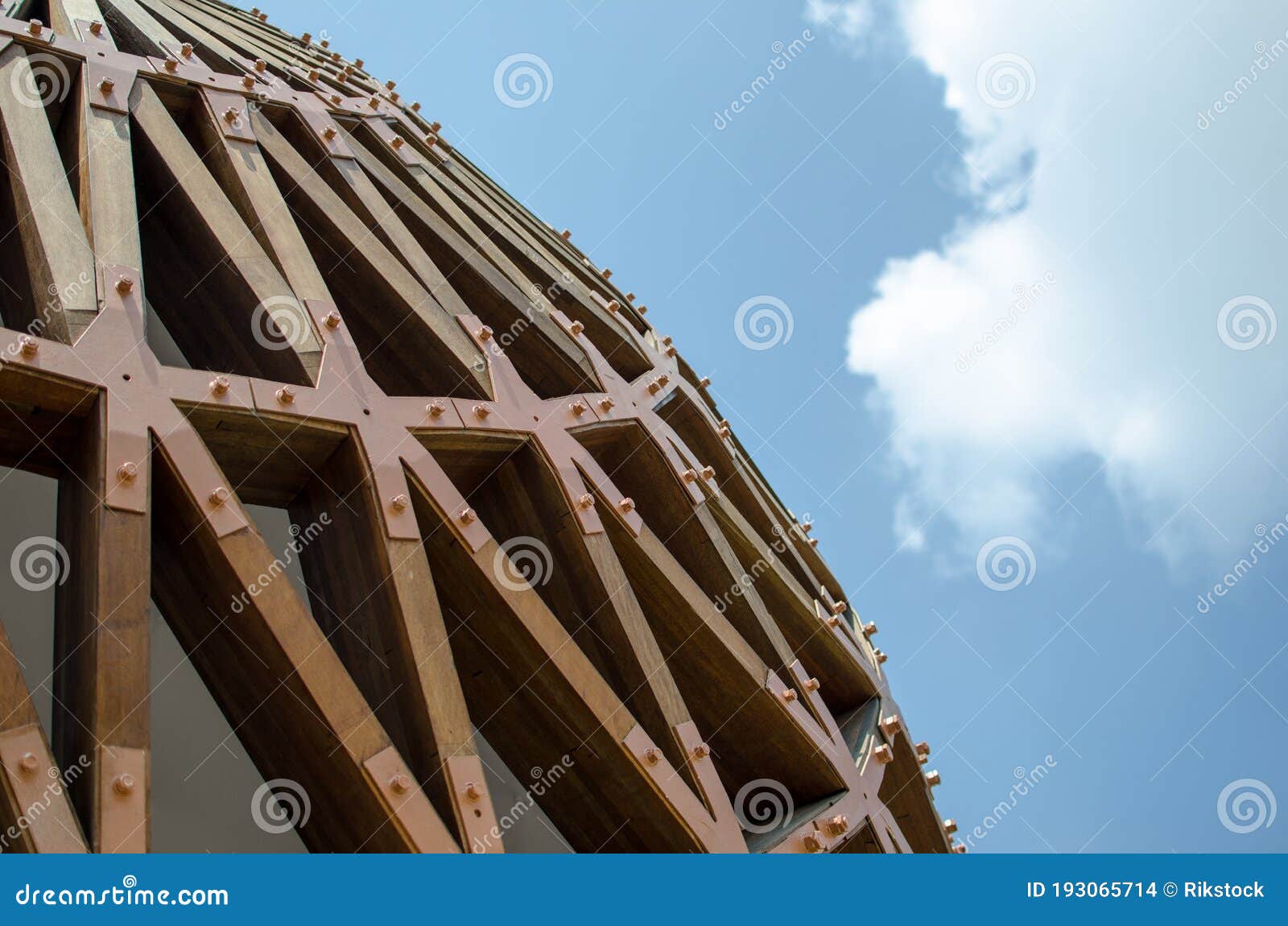 Architecture of a Modern Building, Supported by Wooden Elements and ...