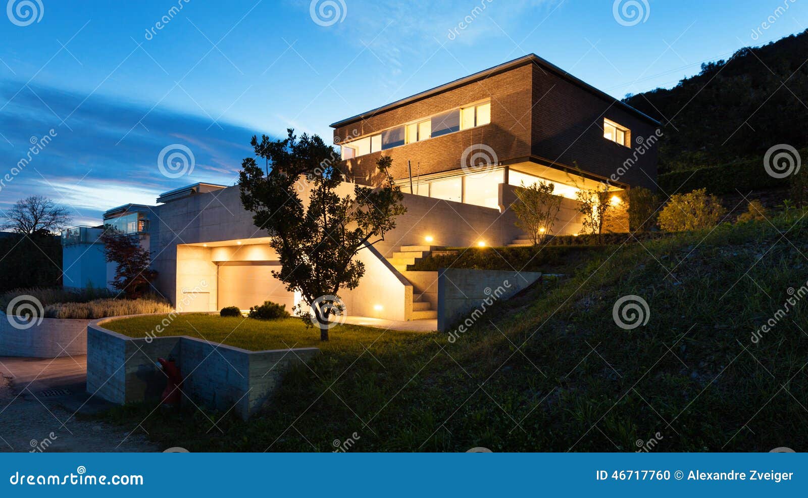Architecture Modern Design, House Stock Photo - Image of style, garden ...