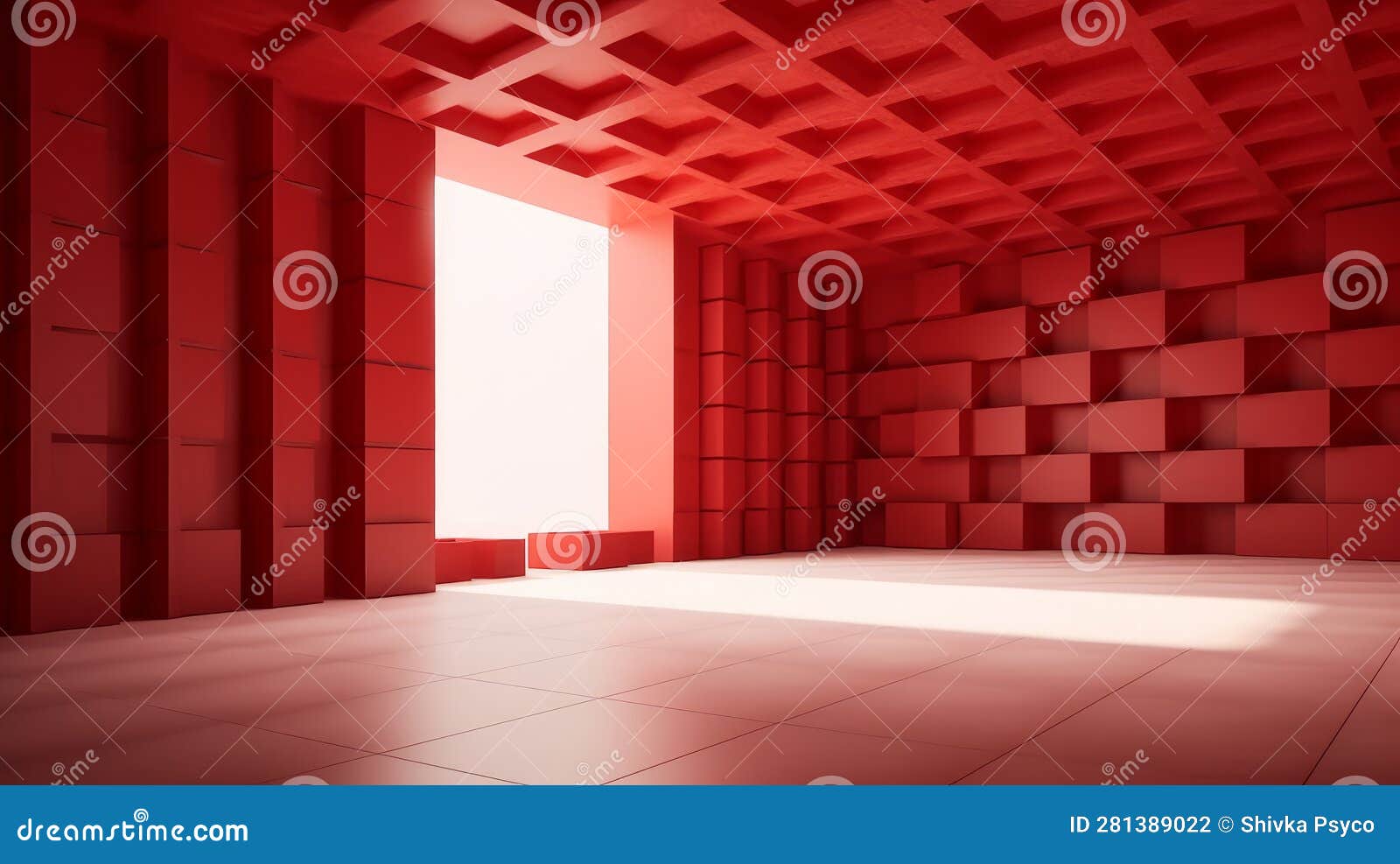 Architecture Modern Red Theme Background 3D Display Generative AI Stock ...