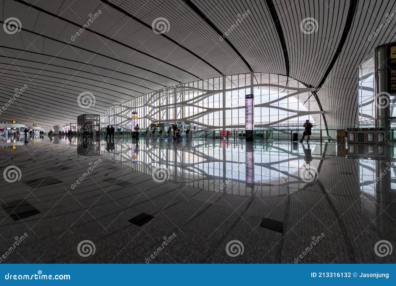 Architecture of Modern Terminal Building with Grid Skylight Stock Photo ...