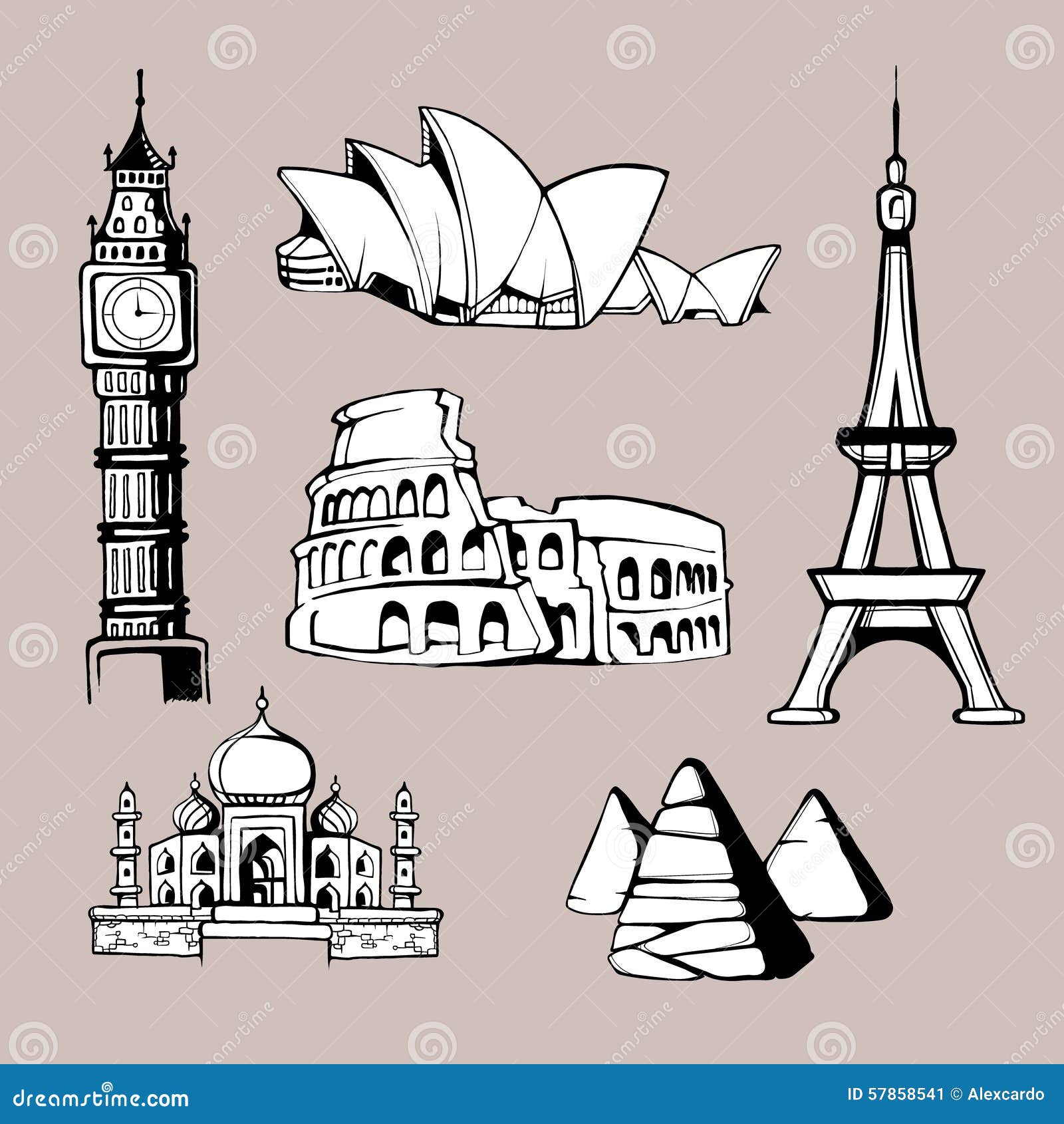 Architecture Monuments Cartoon Vector | CartoonDealer.com #57858281