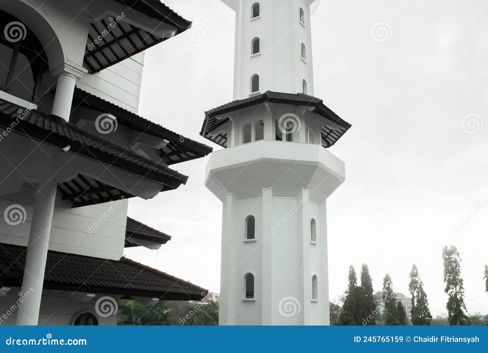 The Architecture of the Mosque Building is White Stock Image - Image of ...