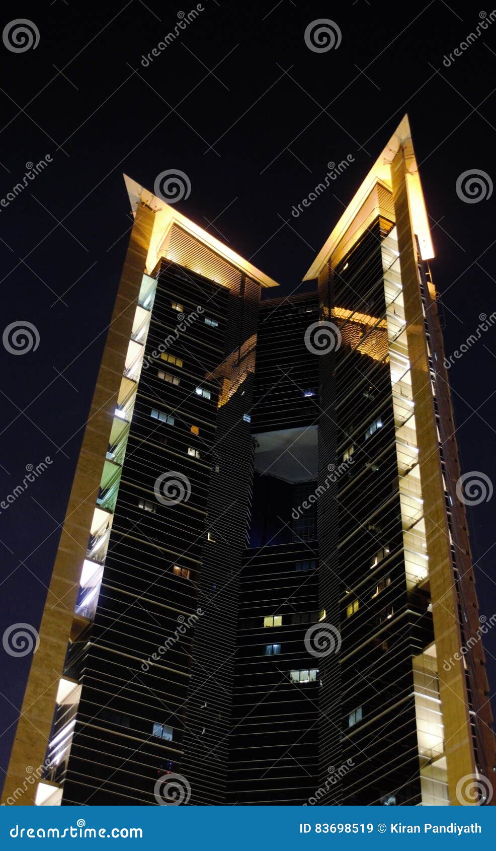 Architecture Night Lighting View Stock Image - Image of triangular ...