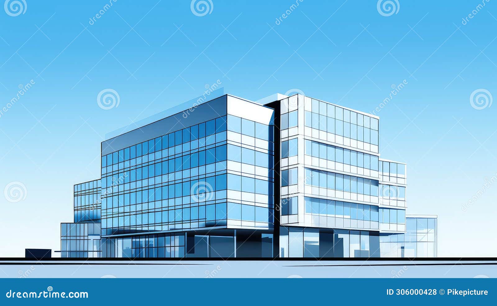 Architecture Office Building Outline Stock Illustration - Illustration ...