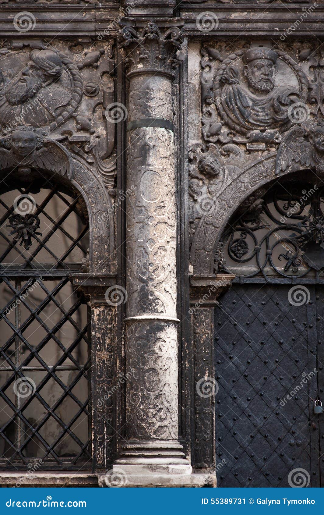 Architecture and Old Column in the Classical Style Stock Image - Image ...