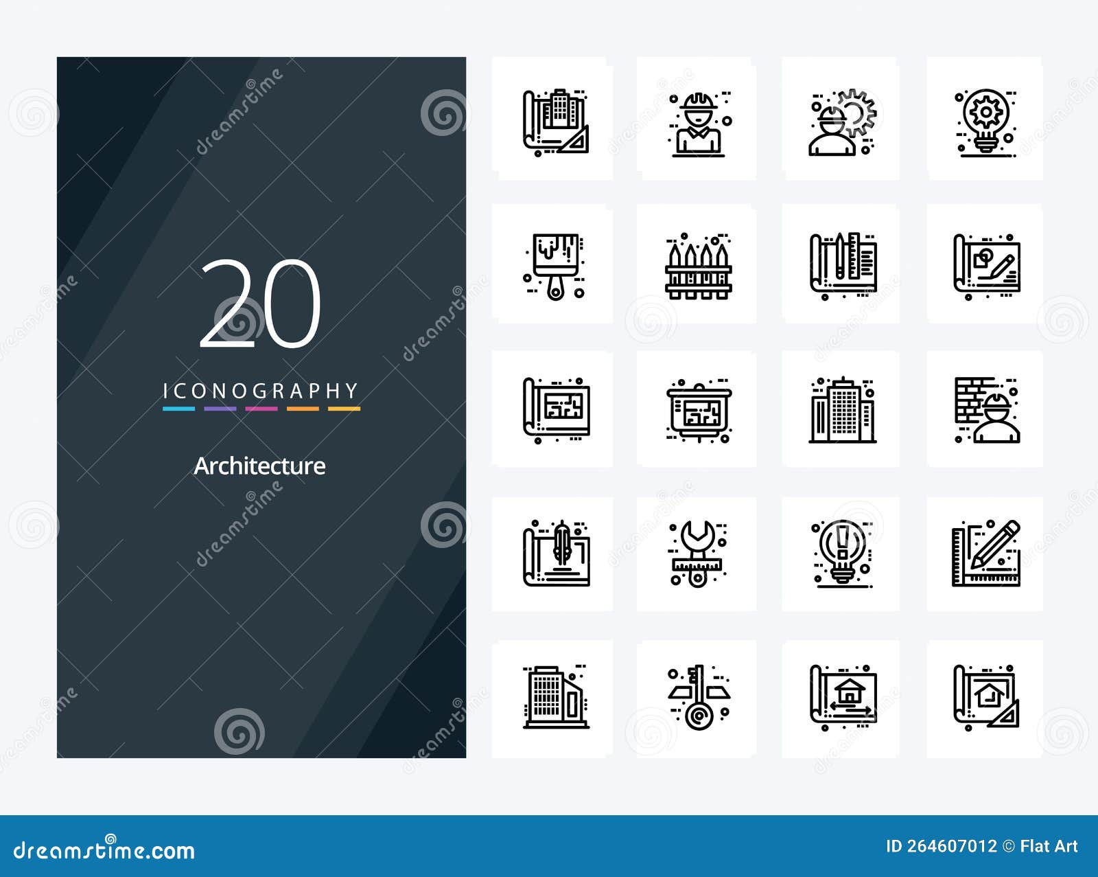 20 Architecture Outline Icon for Presentation Stock Vector ...