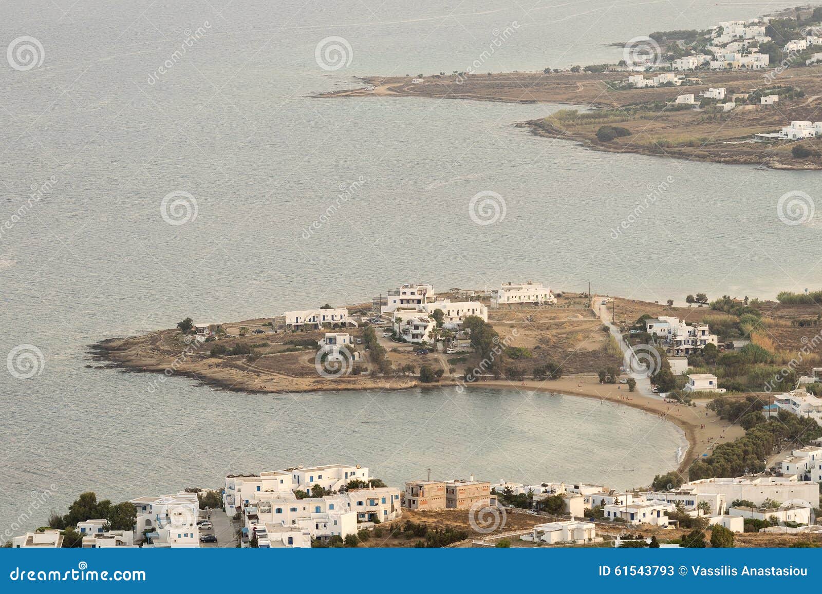Architecture of Paros Island in Greece. View from Mountain Stock Image ...