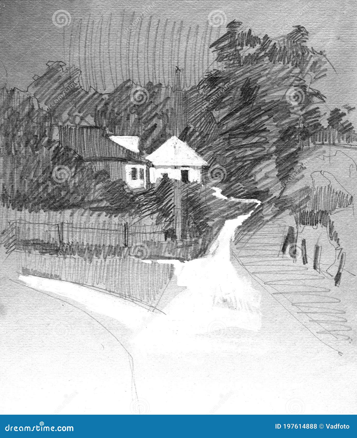 Architecture, Pencil Drawing Illustration, Sketch Stock Illustration ...