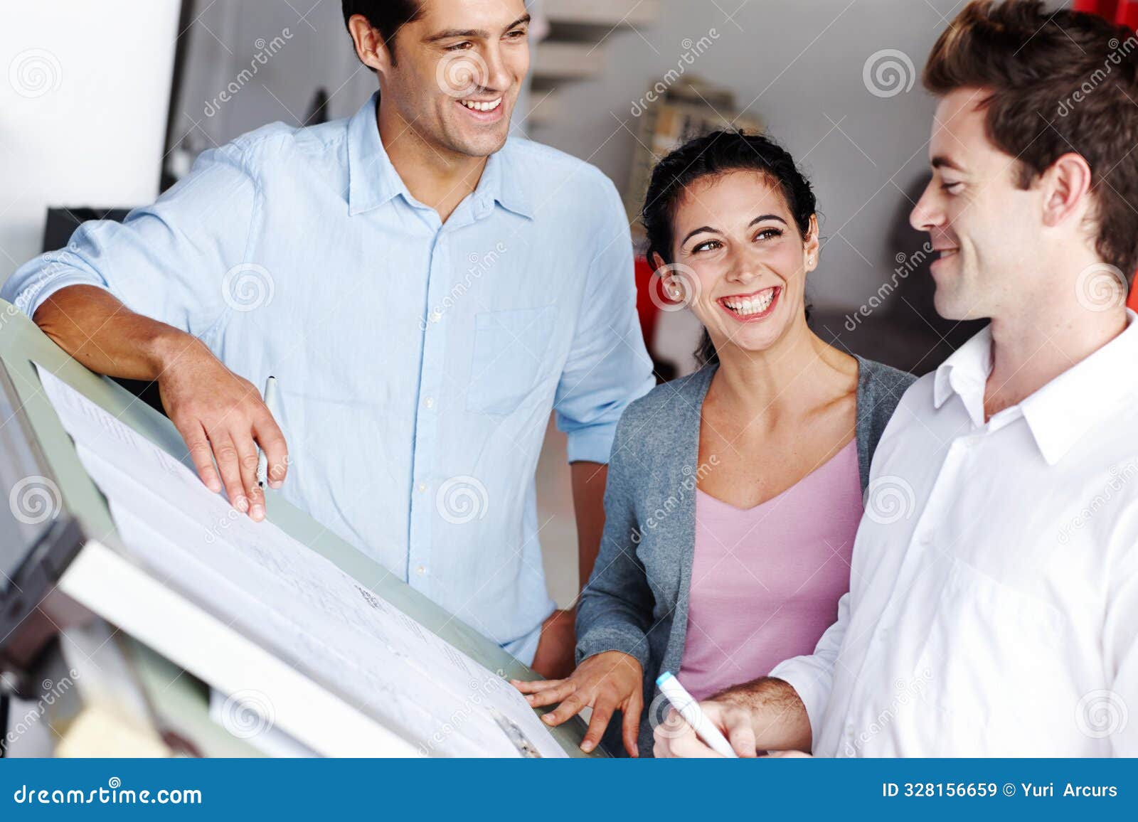 Architecture, People and Plan in Office for Design, Brainstorming and Collaboration. Engineer ...