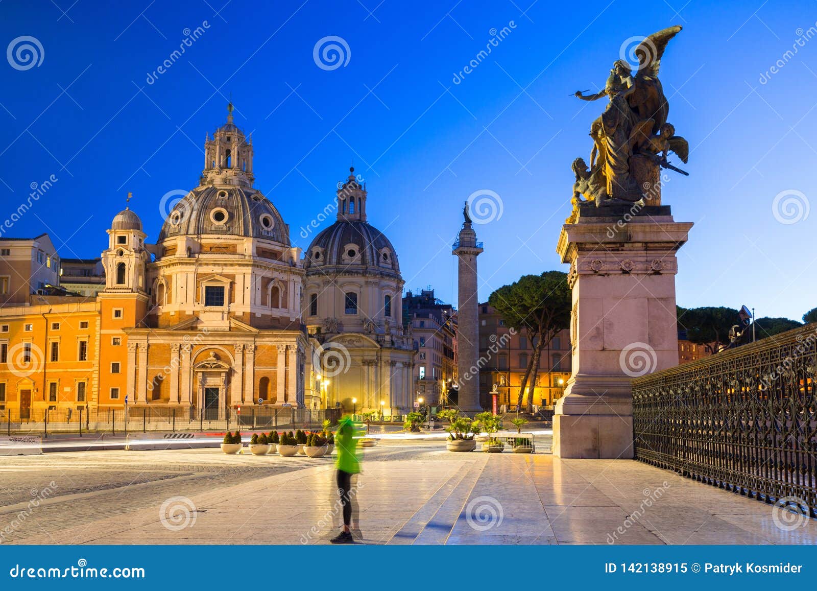Architecture of Piazza Venezia in Rome at Night, Italy Editorial Image ...