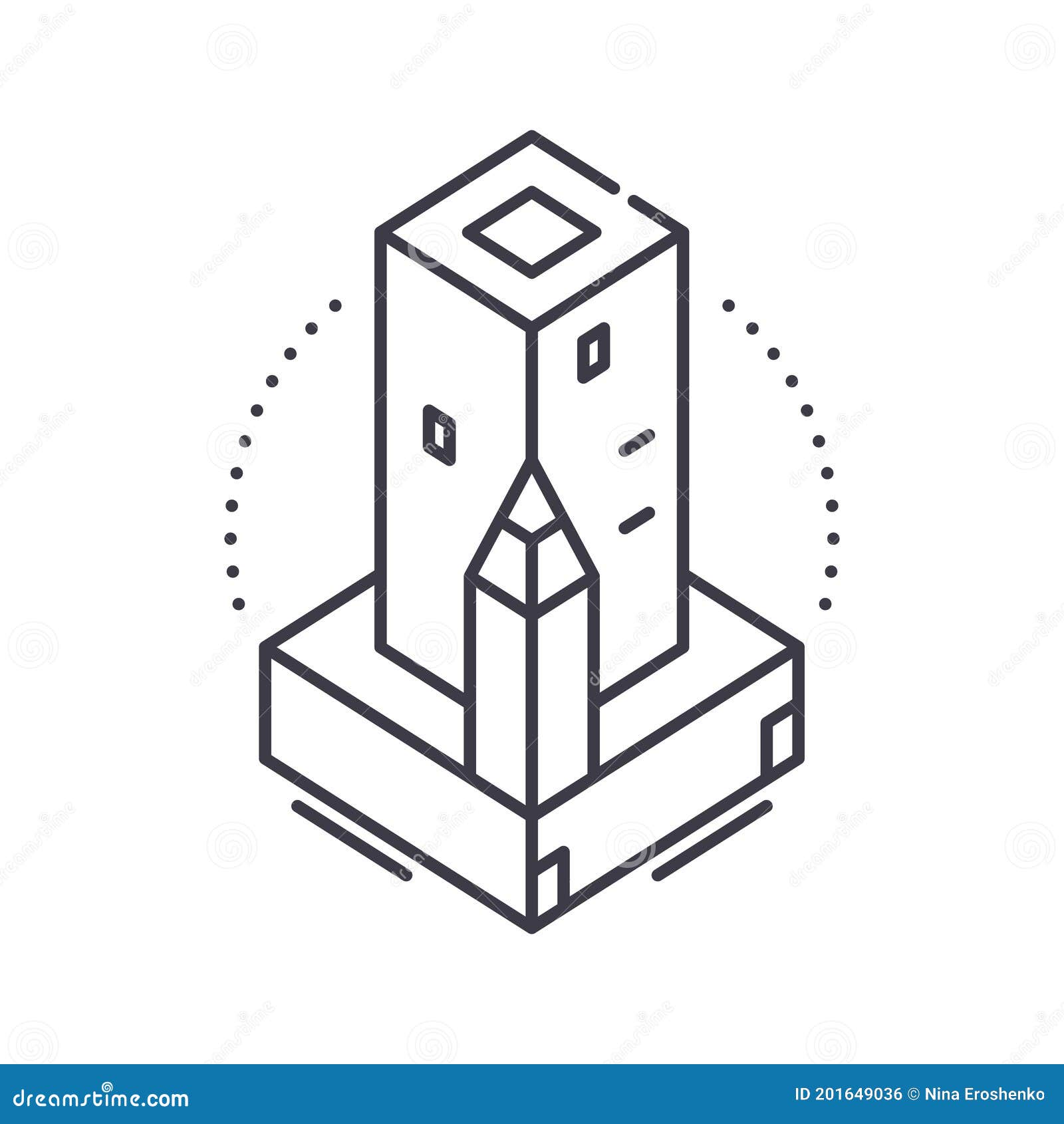 Architecture Plan Icon, Linear Isolated Illustration, Thin Line Vector ...