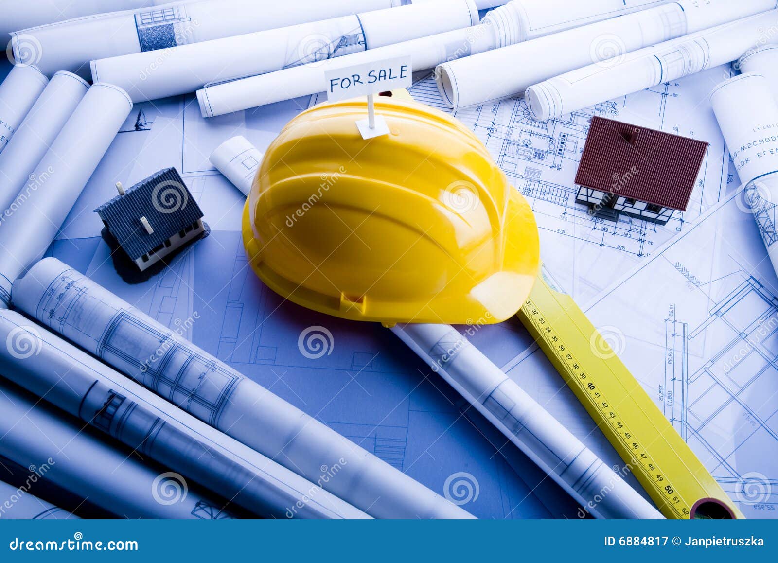Architecture Plan and Tools Stock Image - Image of construction ...