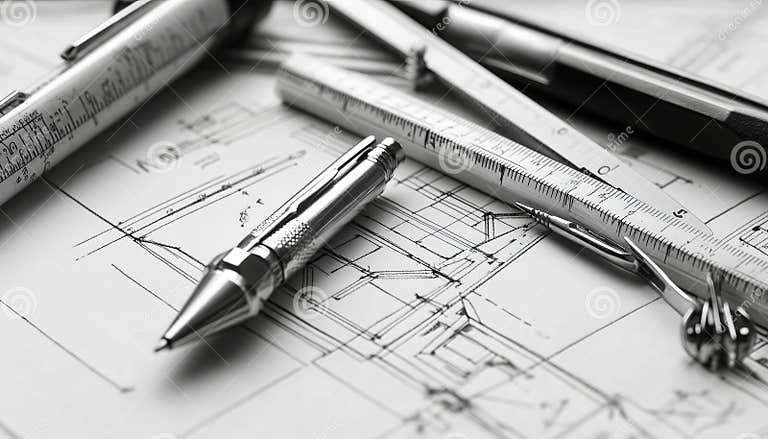 Architecture Plan & Tools. Architecture Plan of Interior & Work Tools ...