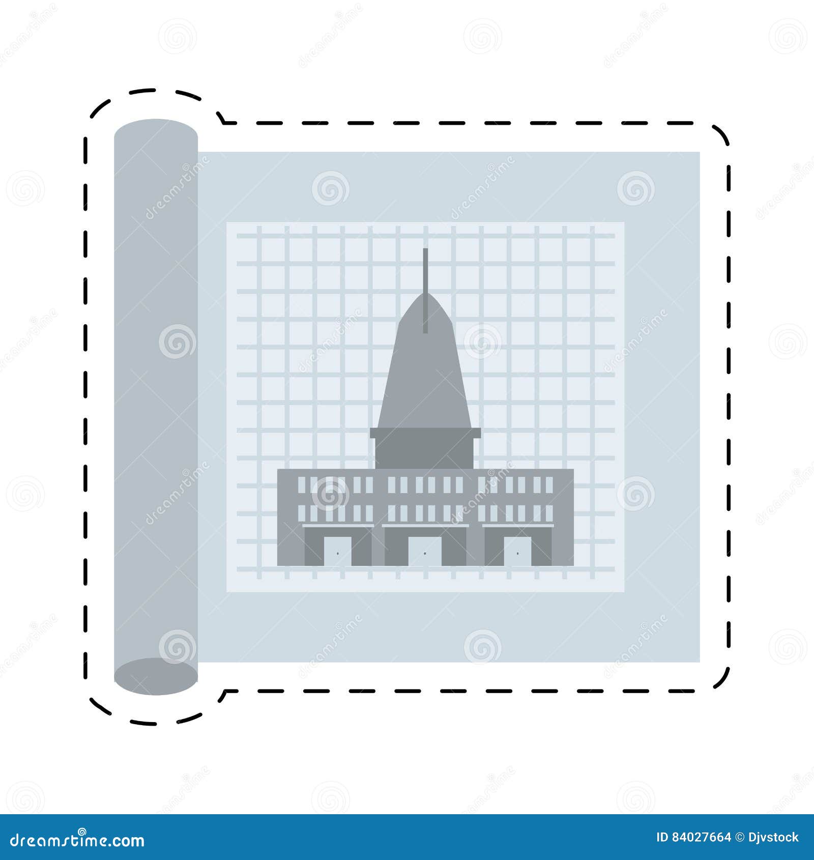 Architecture Plans Building Structure Cut Line Stock Illustration ...