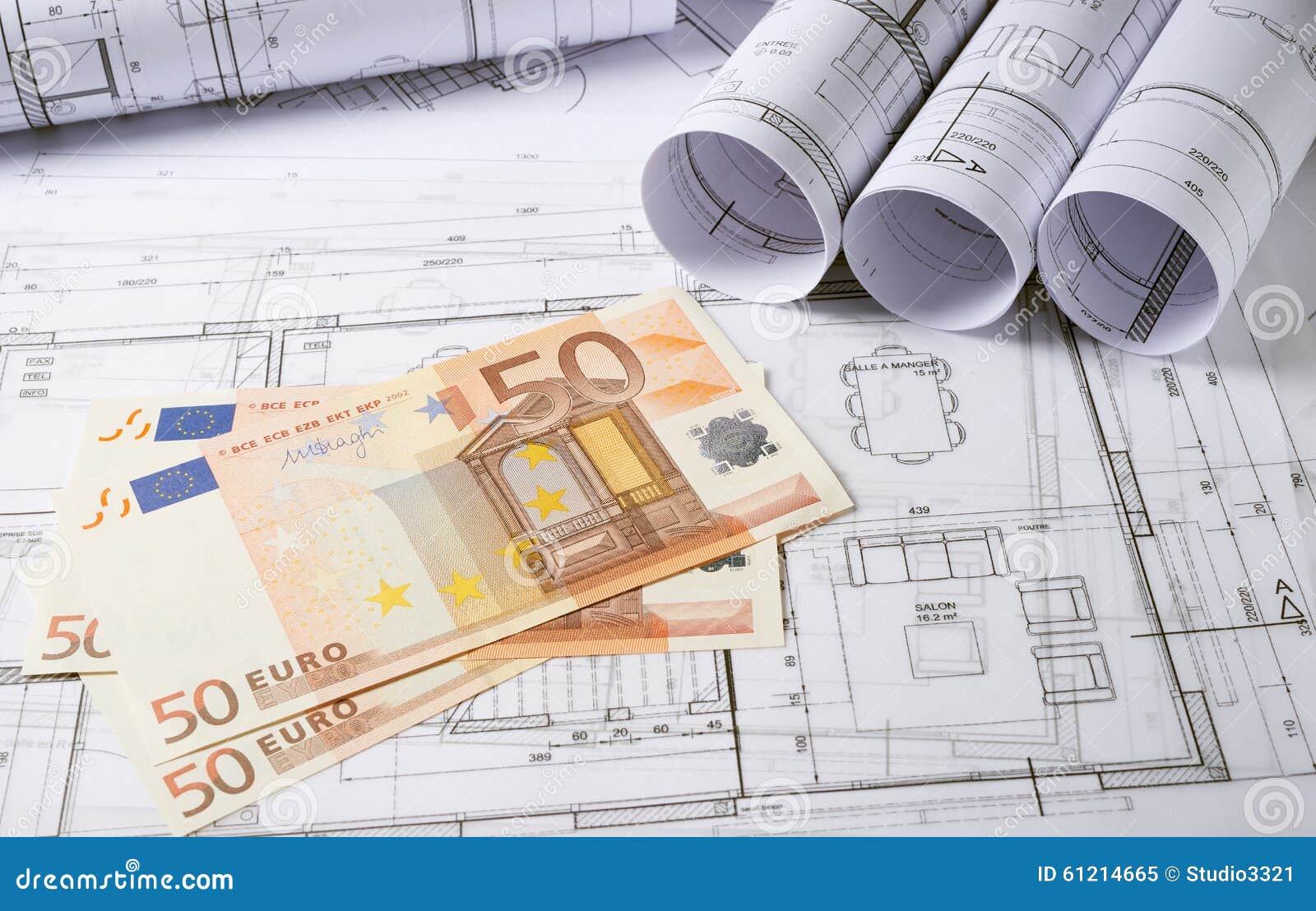 Architecture Plans with Money Stock Image - Image of designer, plans ...