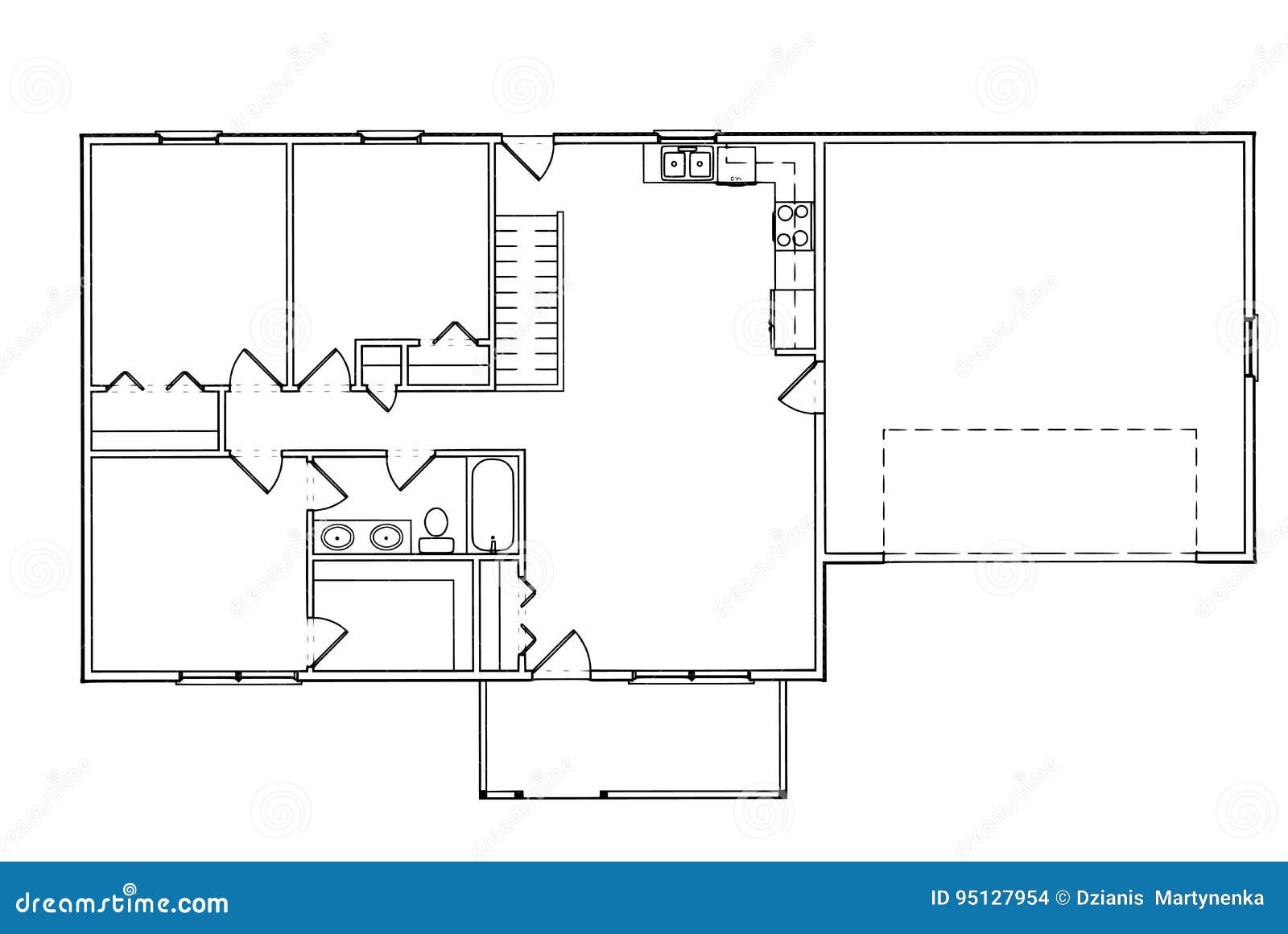 Architecture Plans in Top View Stock Vector - Illustration of floor ...