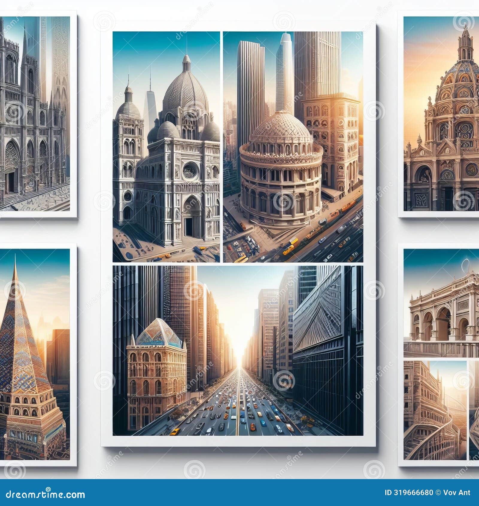 137 Architecture_ Posters Showcasing Iconic Architectural Strut Stock ...