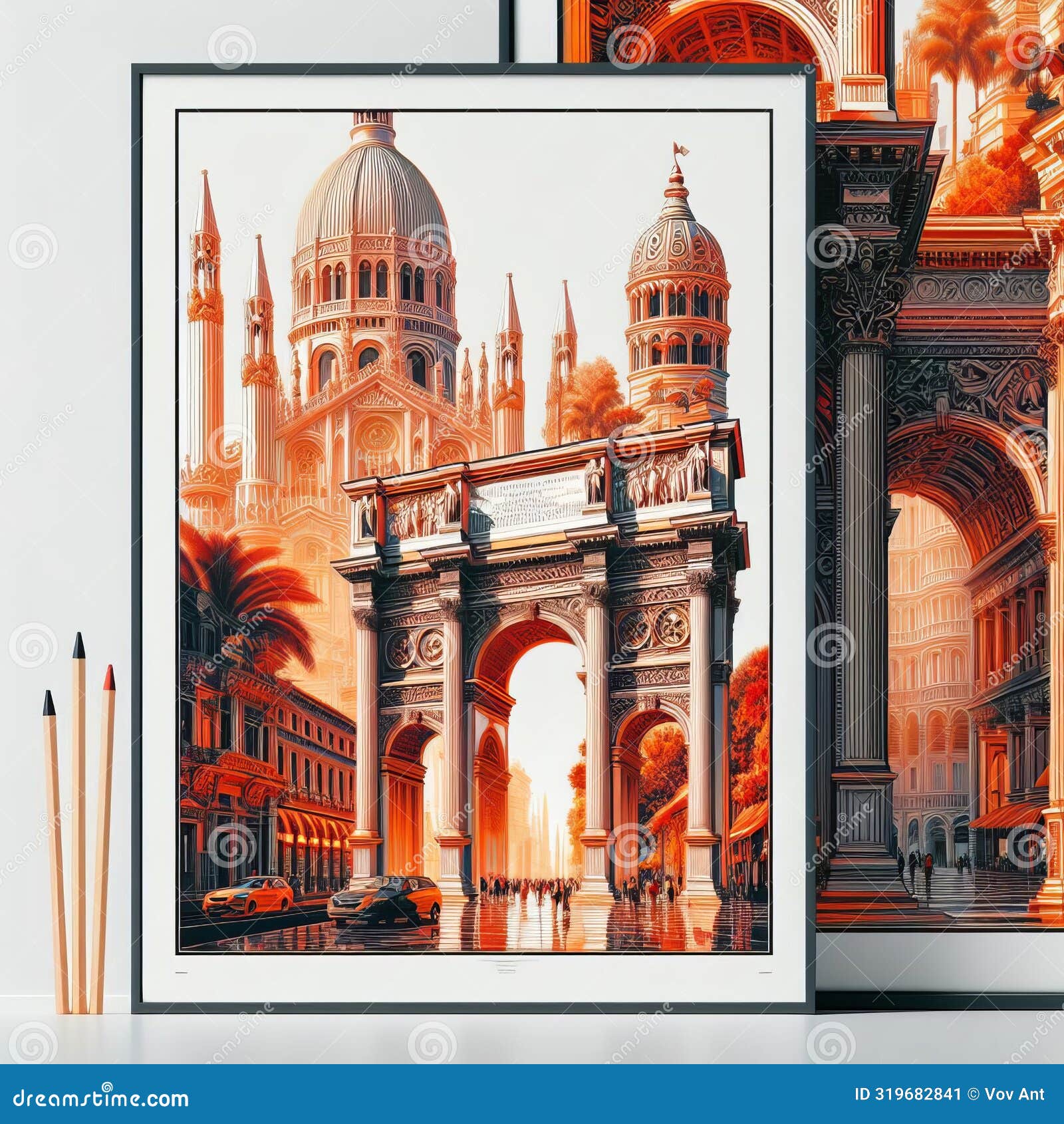 Architecture Posters Showcasing Iconic Architectural Stock Image ...