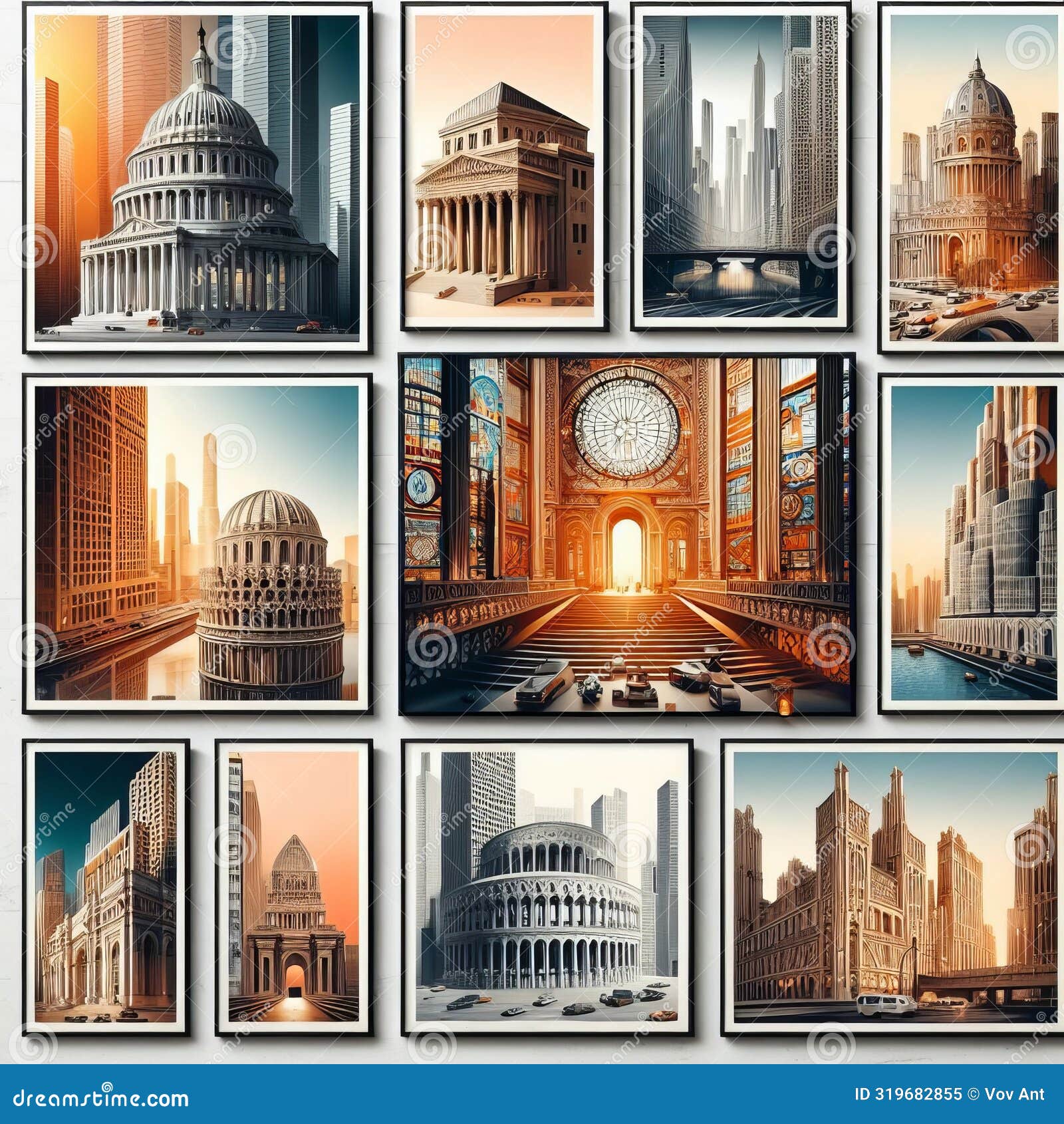 Architecture Posters Showcasing Iconic Architectural Stock Image ...